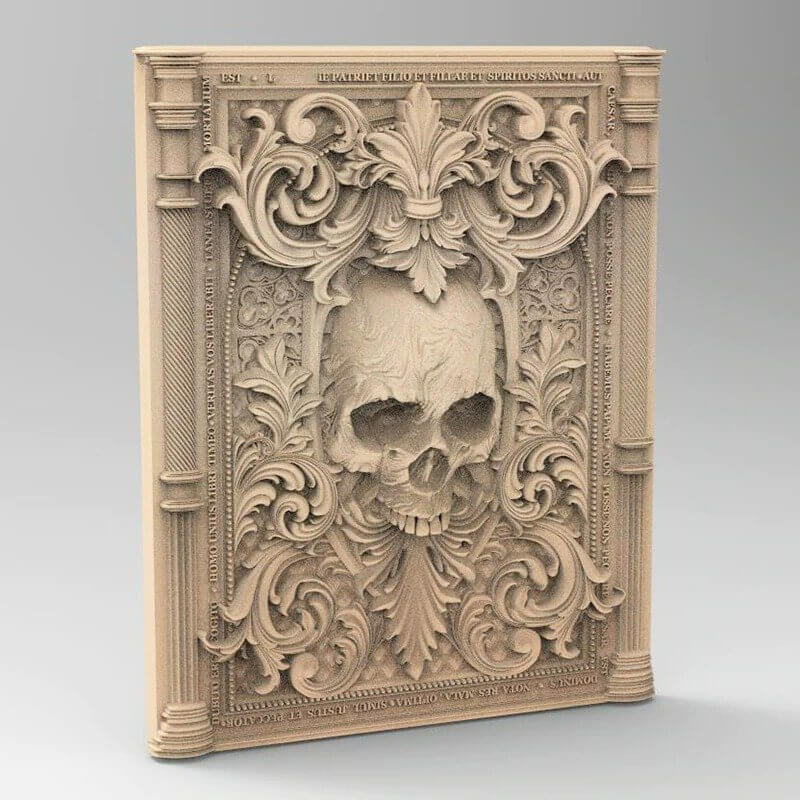 Skull Relief - 3D Model by LisaHenniga