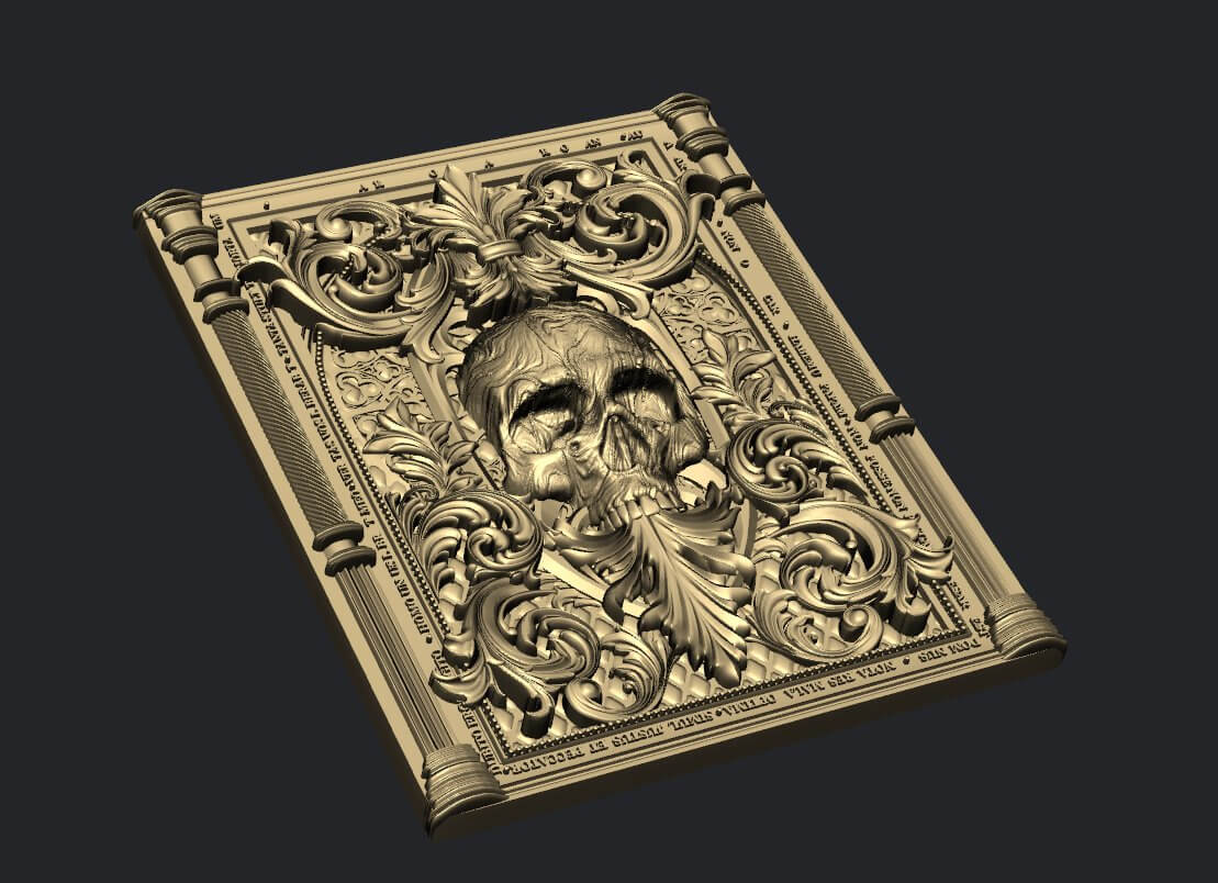 Skull Relief - 3D Model by LisaHenniga