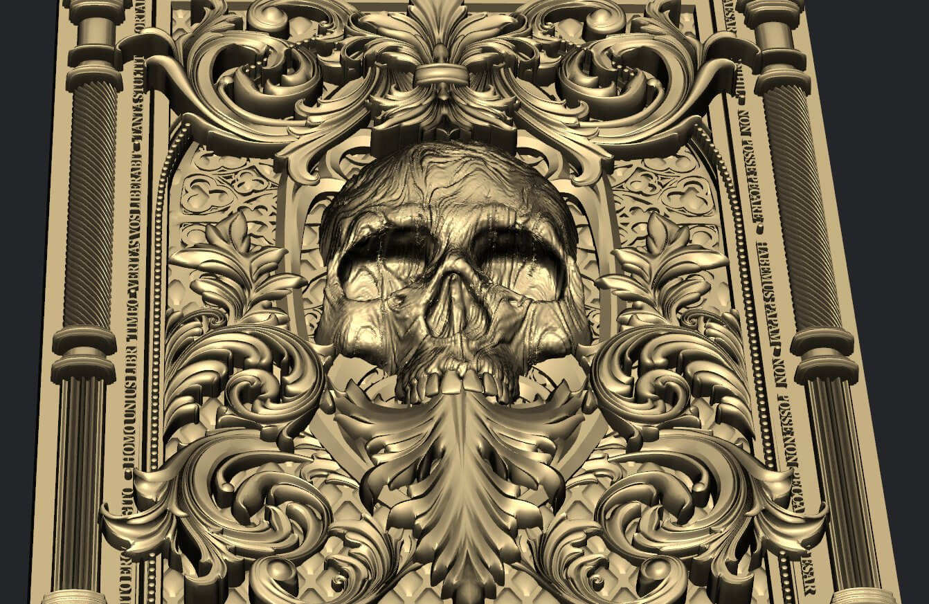 Skull Relief - 3D Model by LisaHenniga