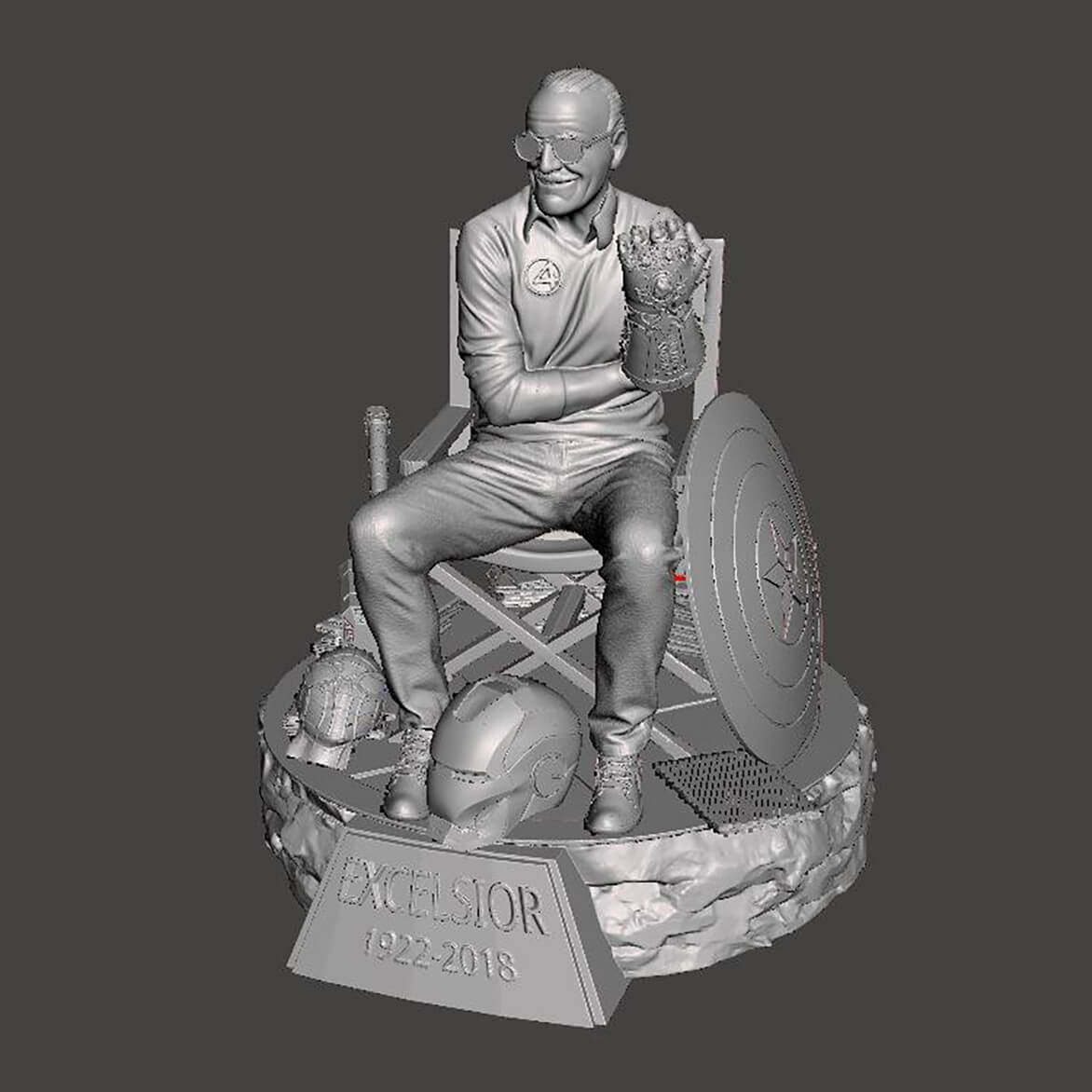 Stan Lee Statue - 3D Model by LisaHenniga