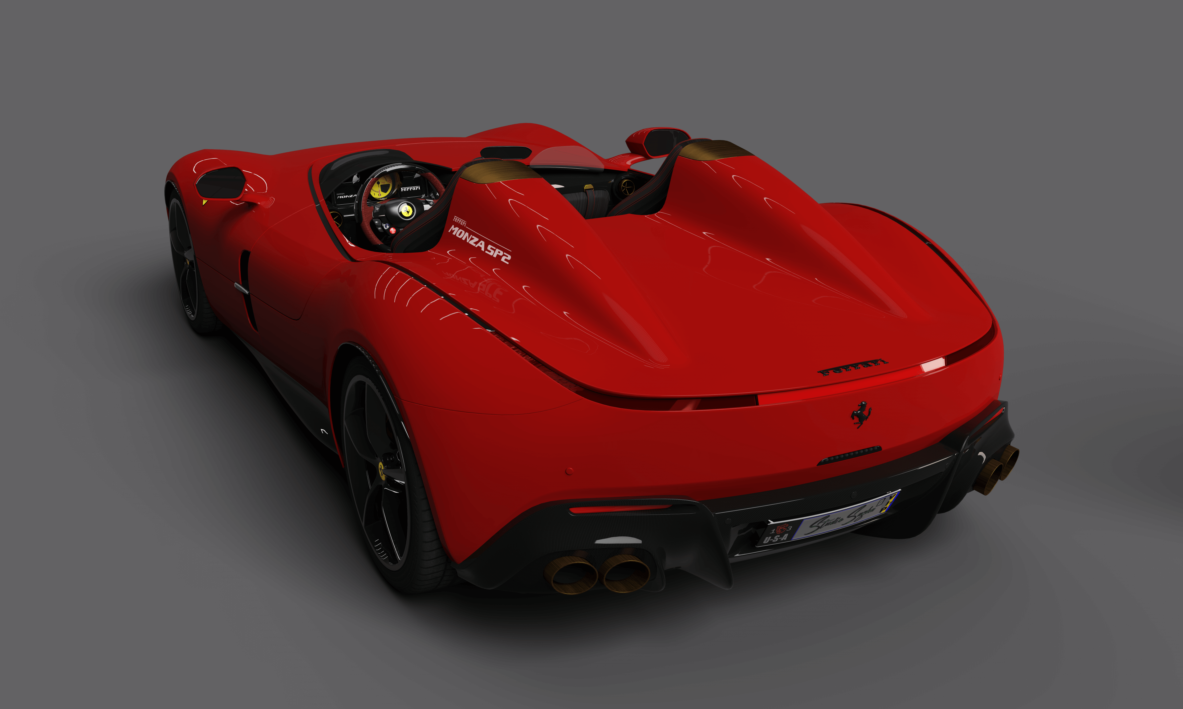Ferrari Monza SP2 2019 3D Render, Digital Art by Lisson4321