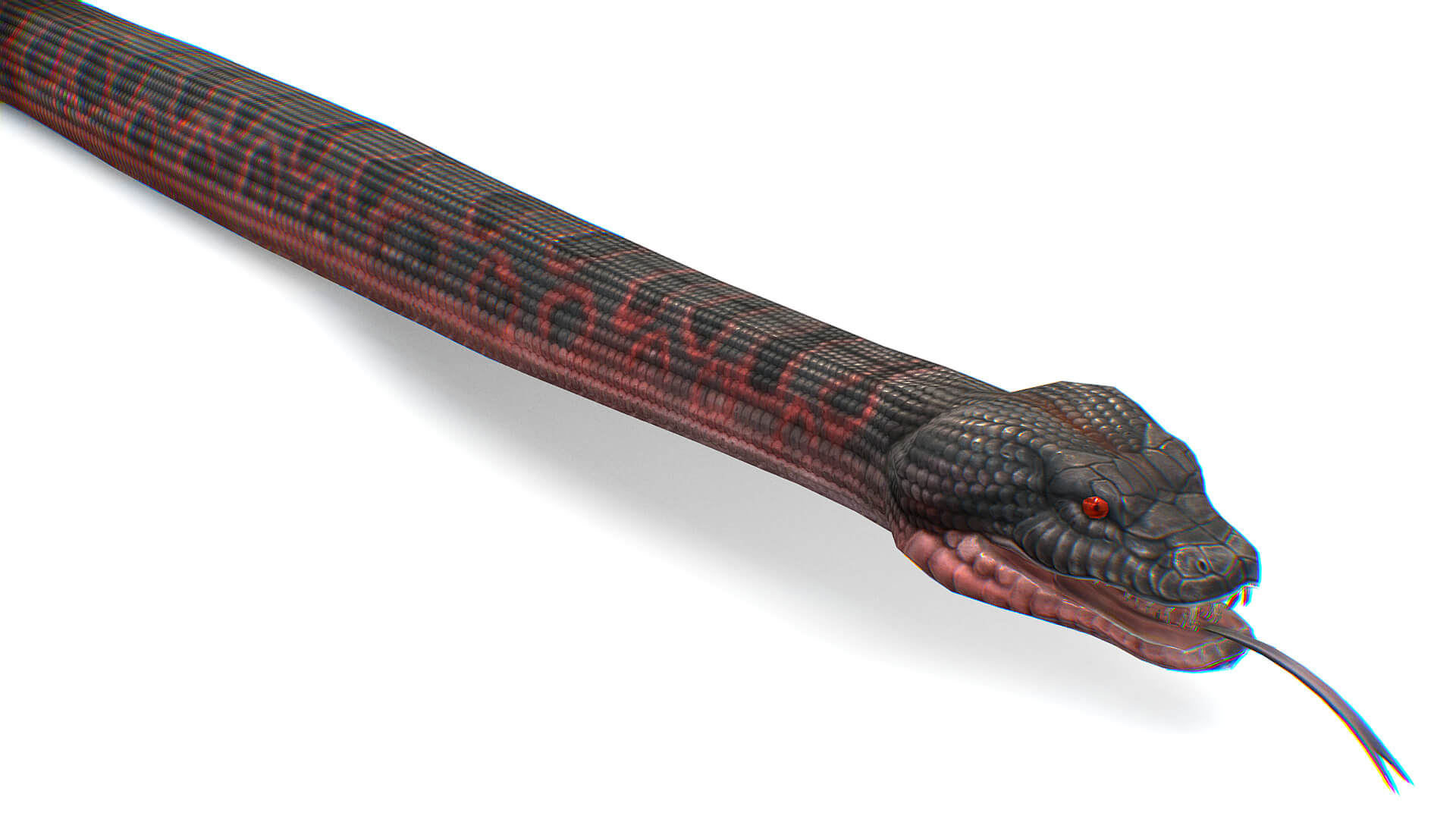 Anaconda Black Red Snake Python King Cobra Monster - 3D Model by LiveBook3D