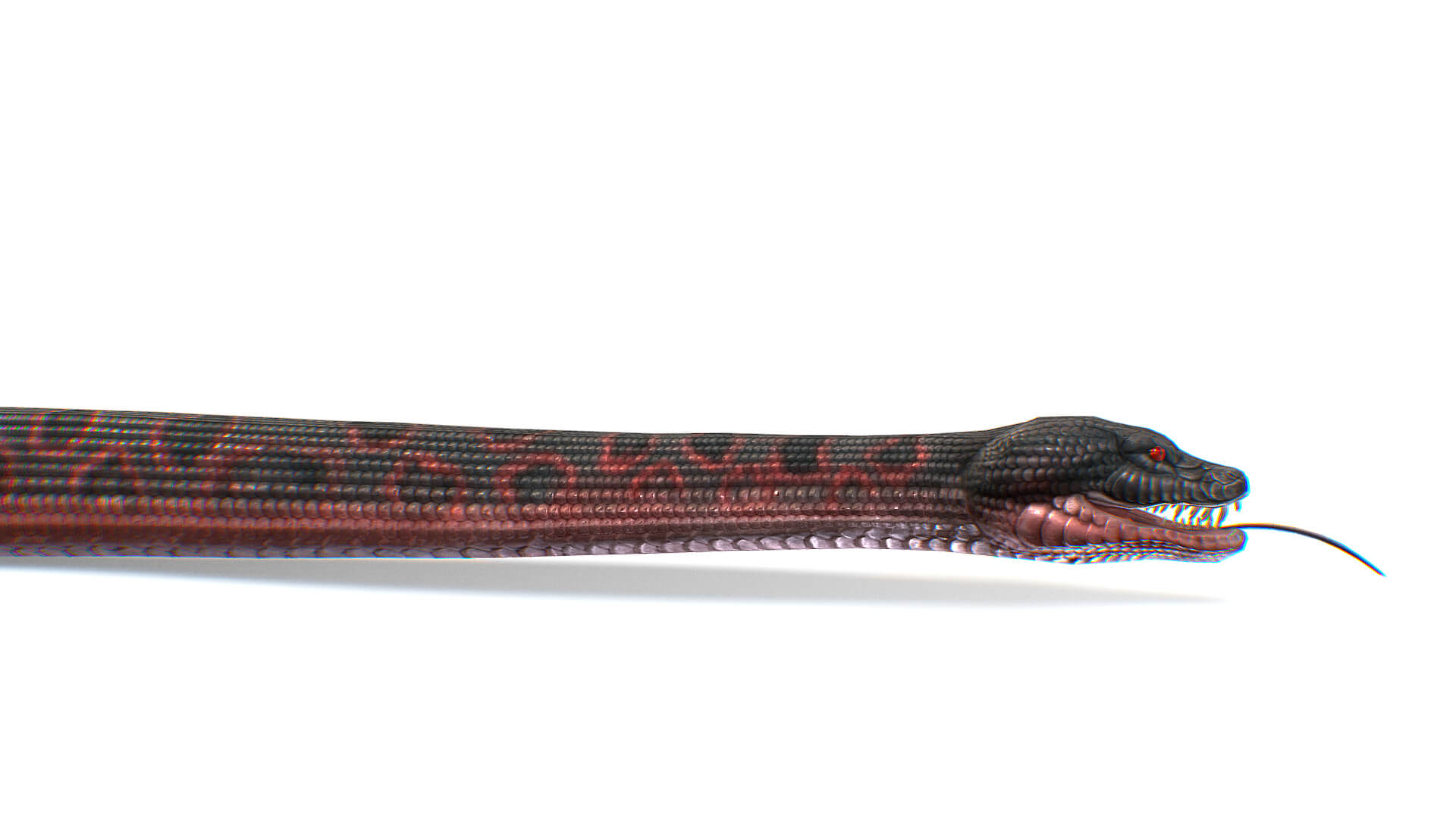 Anaconda Black Red Snake Python King Cobra Monster - 3D Model by LiveBook3D