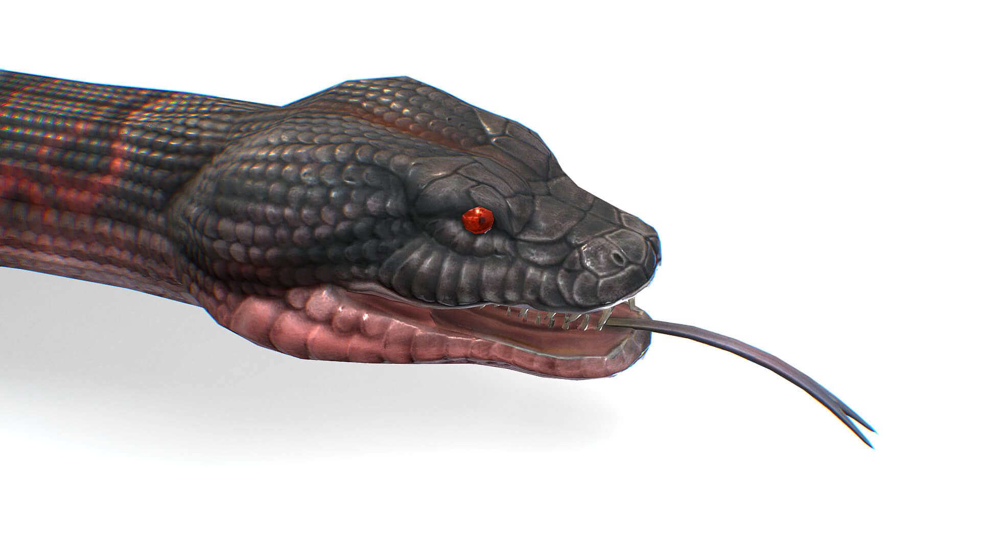 Anaconda Black Red Snake Python King Cobra Monster - 3D Model by LiveBook3D