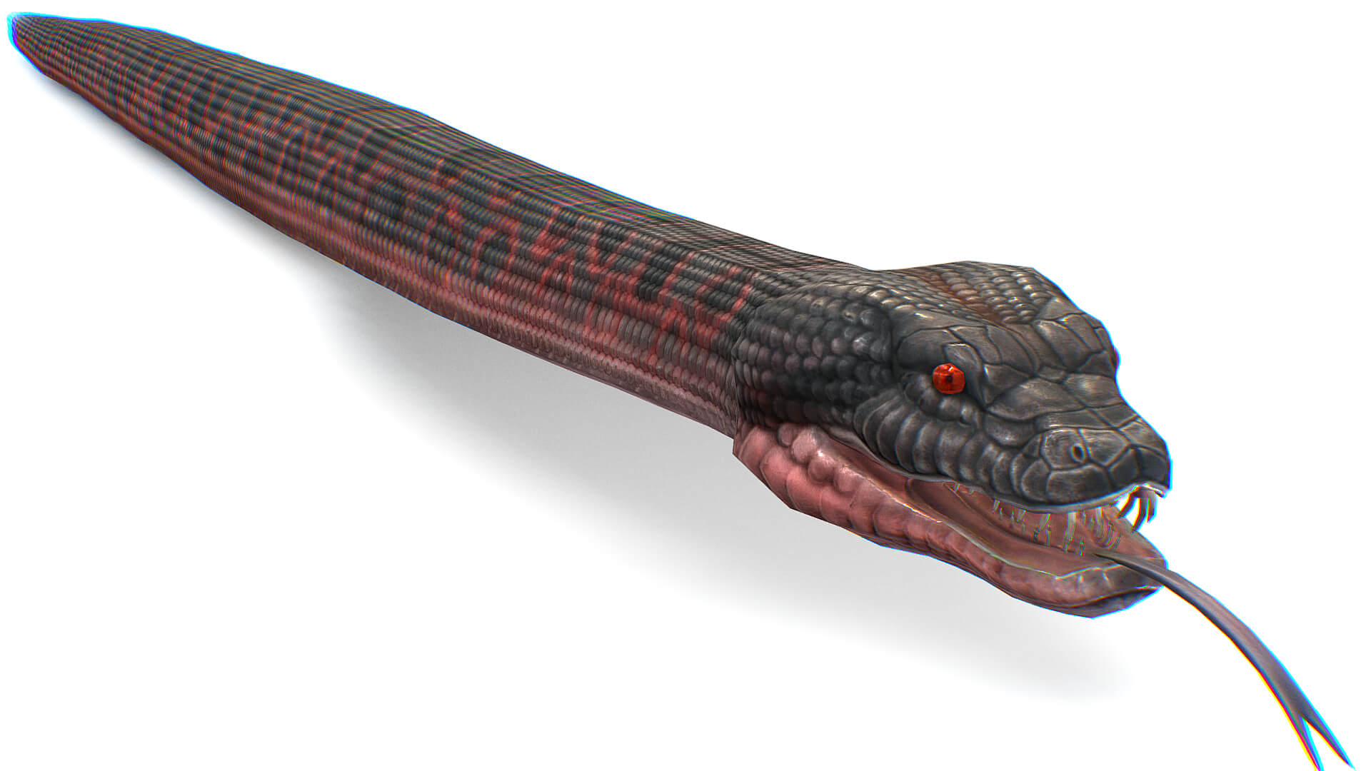 Anaconda Black Red Snake Python King Cobra Monster - 3D Model by LiveBook3D
