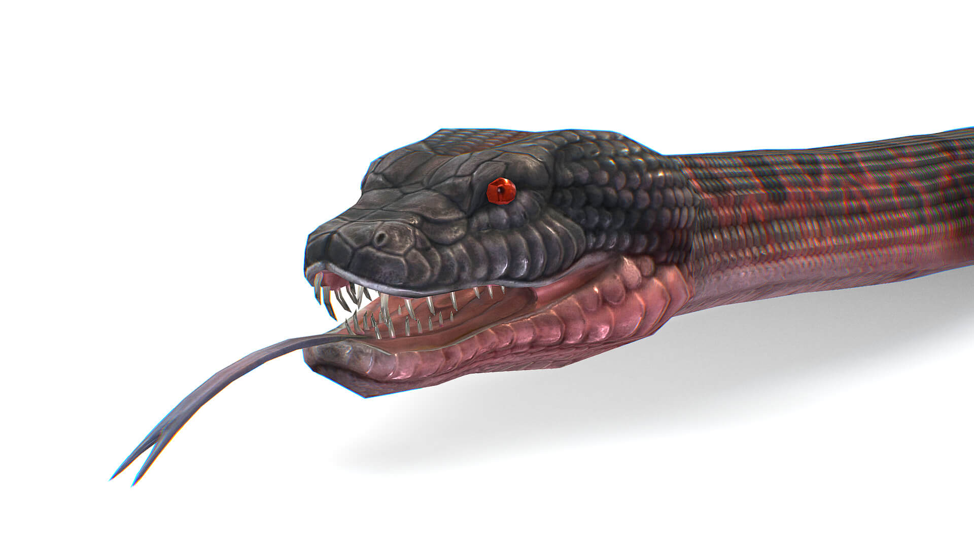 Anaconda Black Red Snake Python King Cobra Monster - 3D Model by LiveBook3D