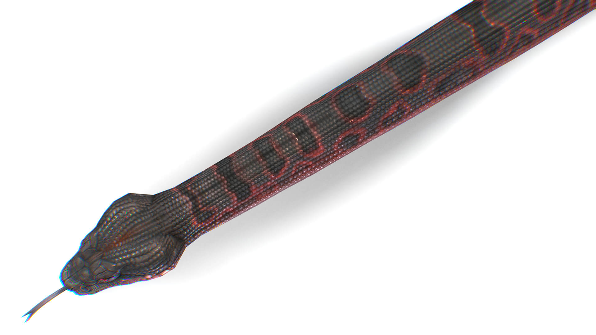 Anaconda Black Red Snake Python King Cobra Monster - 3D Model by LiveBook3D