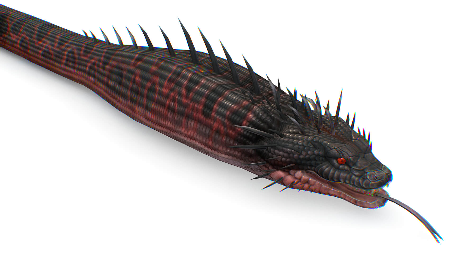 Anaconda Black Red Snack Python King Cobra Monster - 3D Model by LiveBook3D