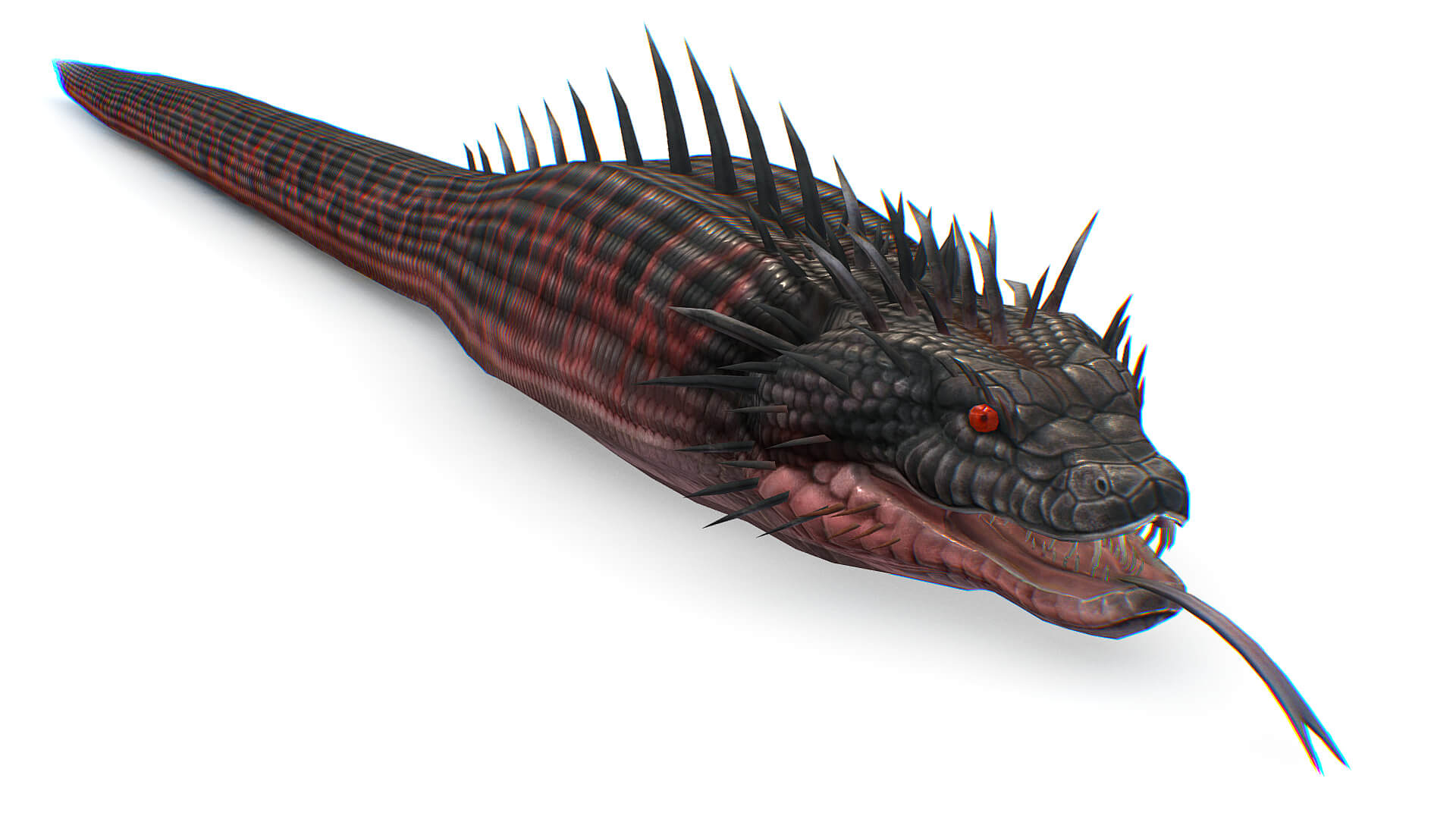 Anaconda Black Red Snack Python King Cobra Monster - 3D Model by LiveBook3D