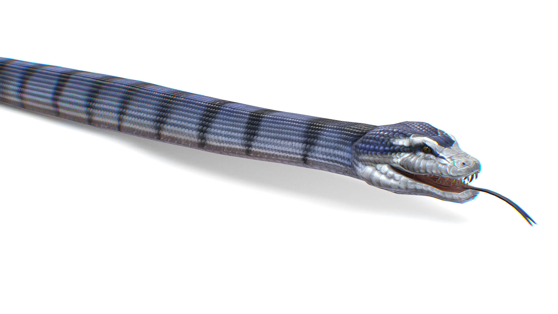 Anaconda Blue Snake Python King Cobra Monster 3D Model by LiveBook3D