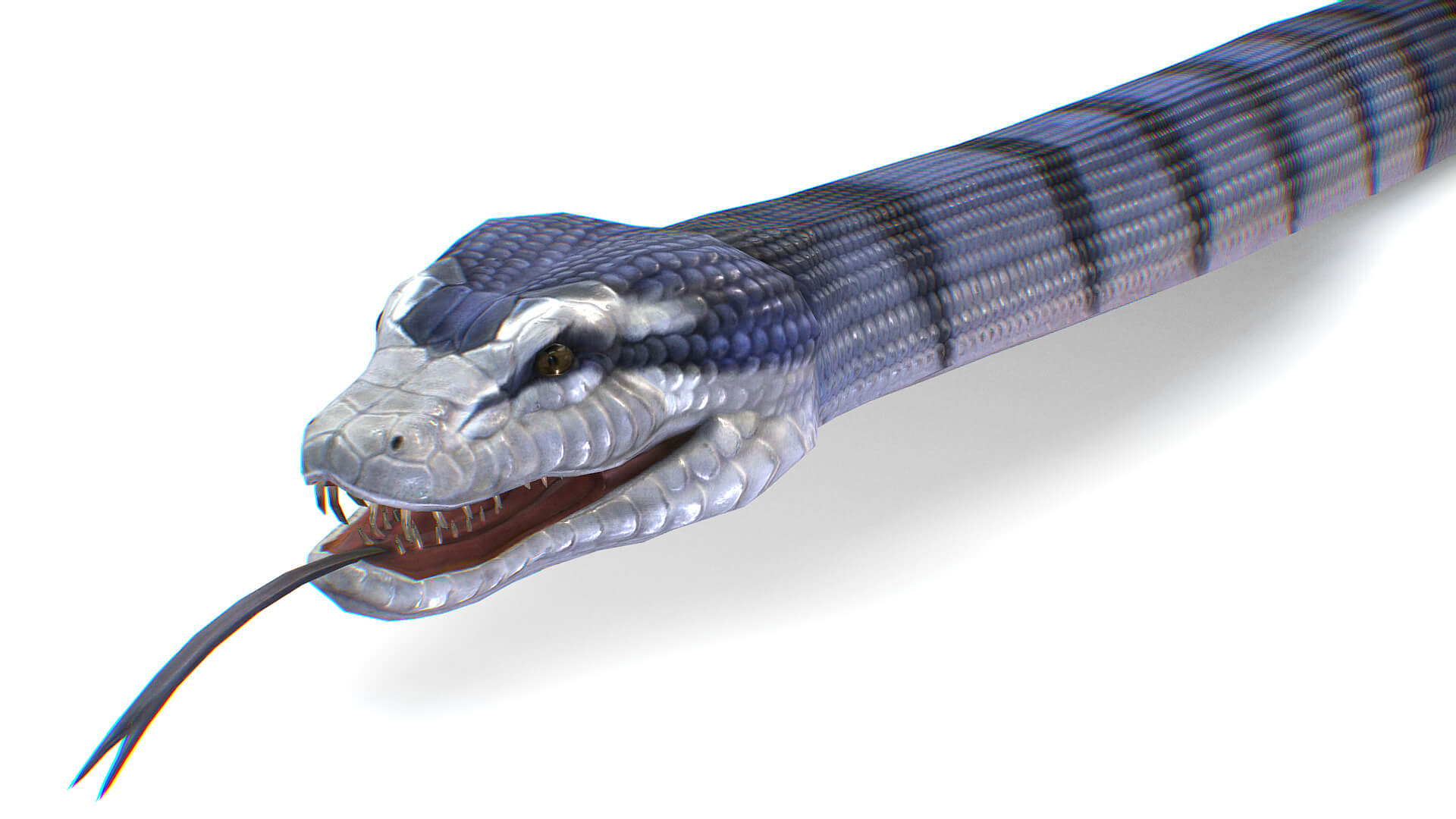 Anaconda Blue Snake Python King Cobra Monster 3D Model by LiveBook3D