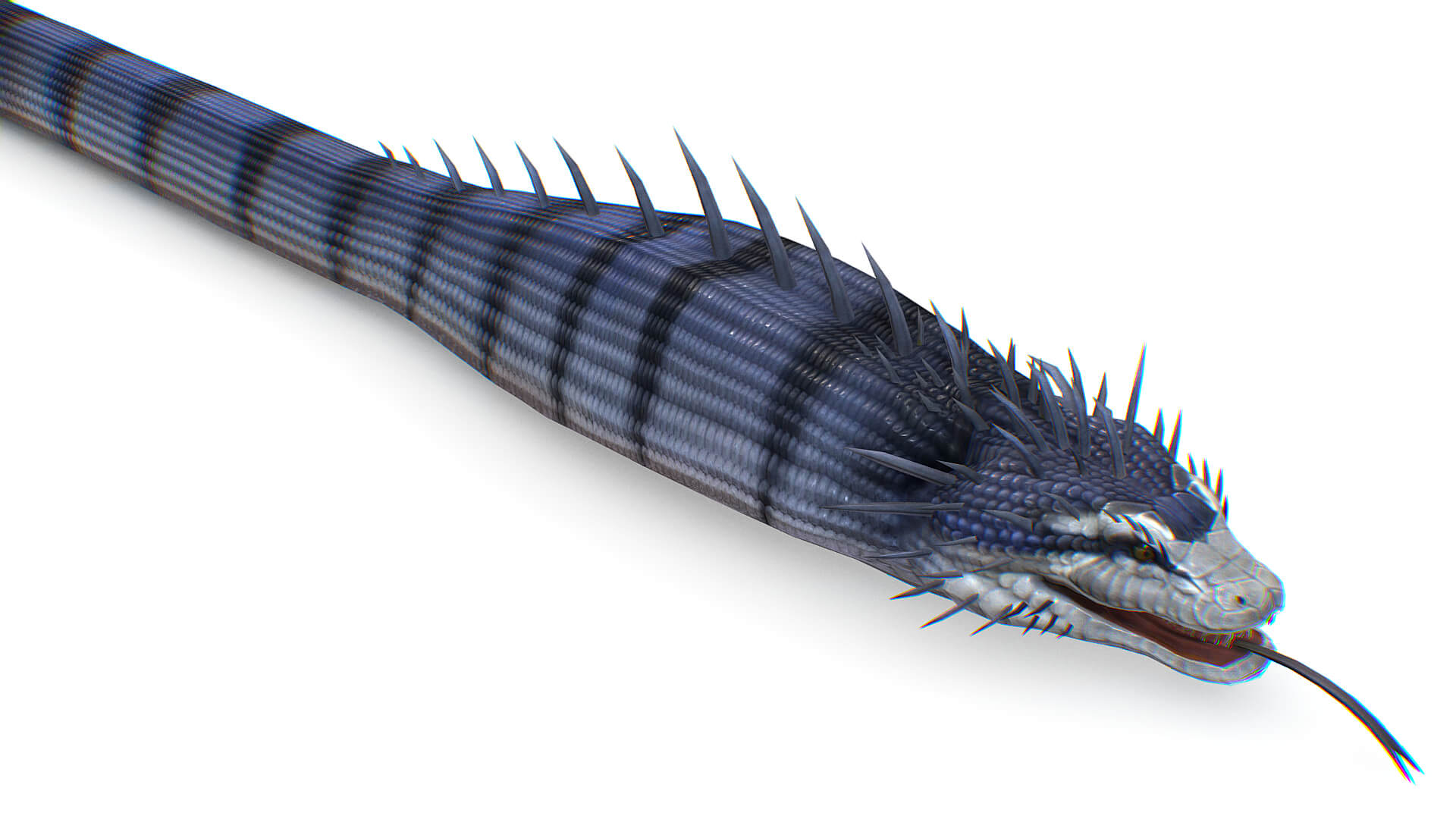 Anaconda Blue Snack Python King Cobra Monster 3D Model by LiveBook3D