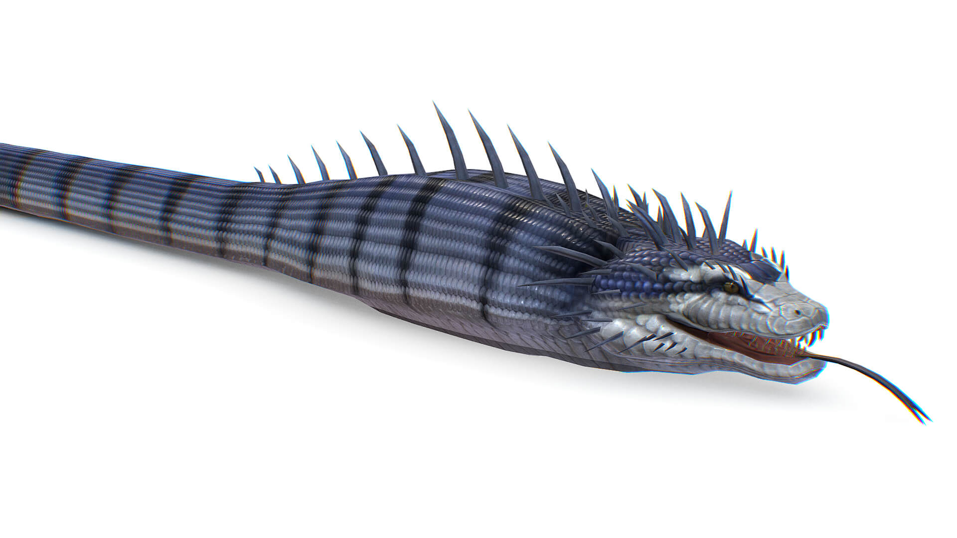 Anaconda Blue Snack Python King Cobra Monster 3D Model by LiveBook3D