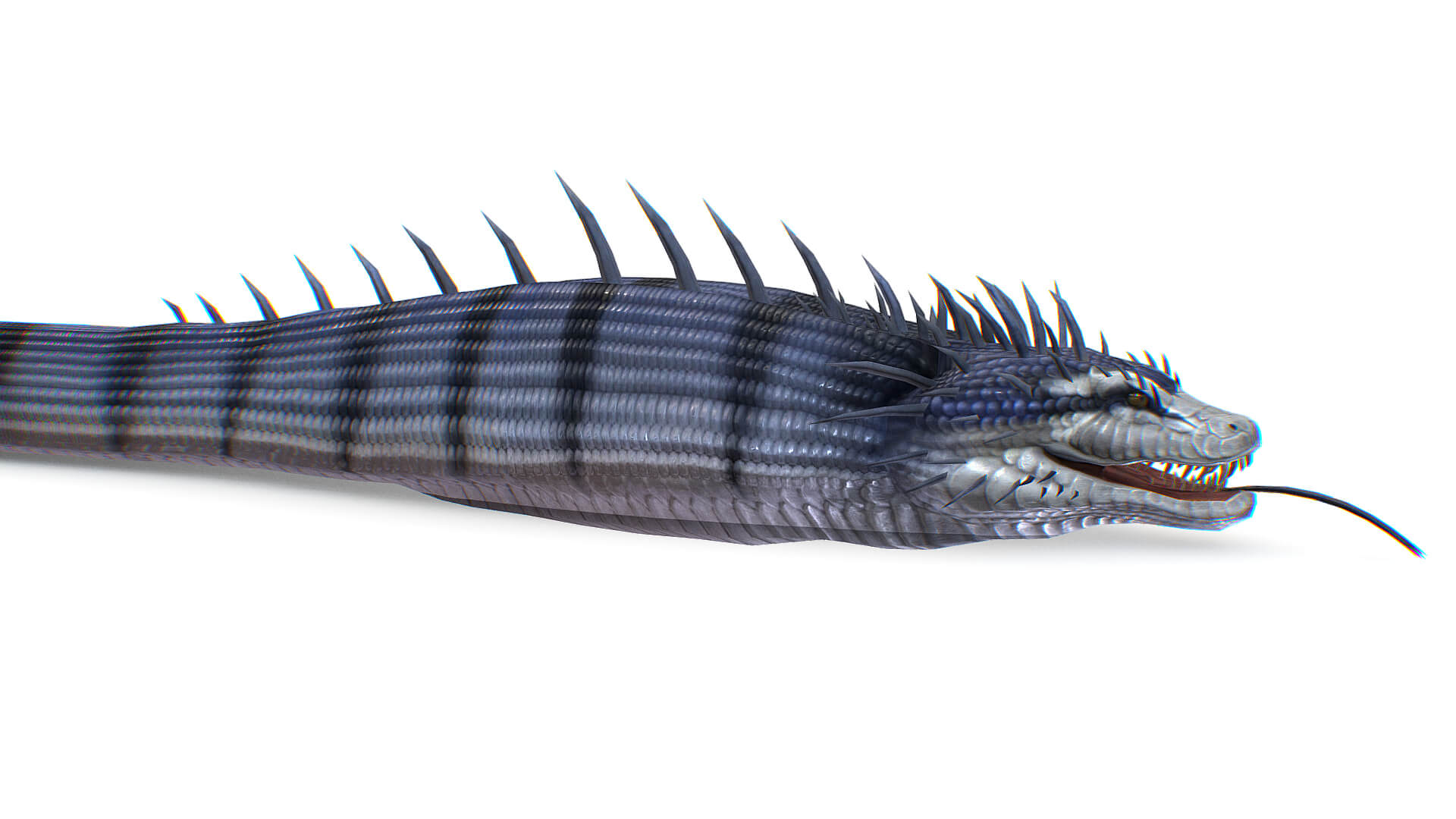 Anaconda Blue Snack Python King Cobra Monster 3D Model by LiveBook3D