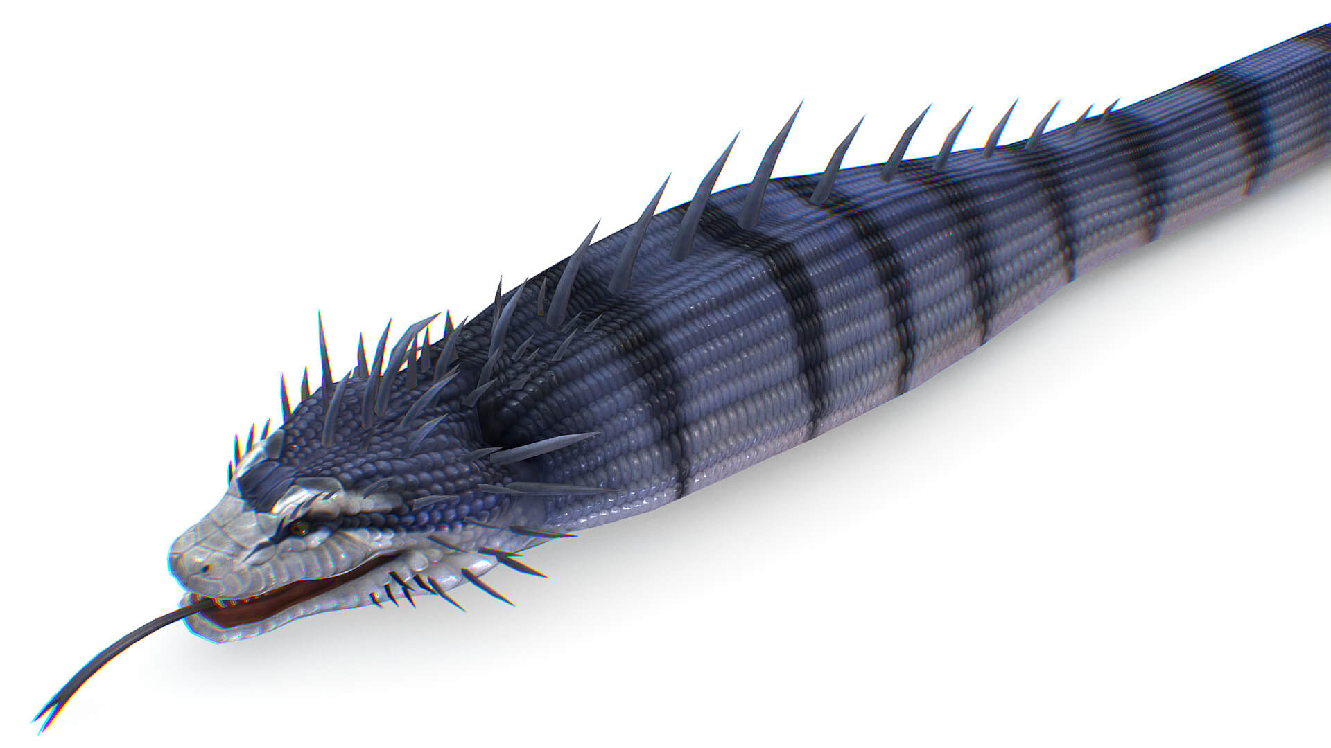 Anaconda Blue Snack Python King Cobra Monster 3D Model by LiveBook3D