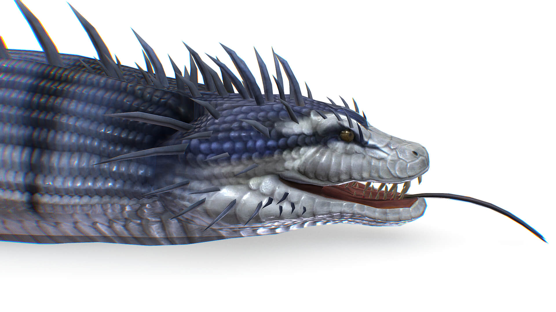 Anaconda Blue Snack Python King Cobra Monster 3D Model by LiveBook3D