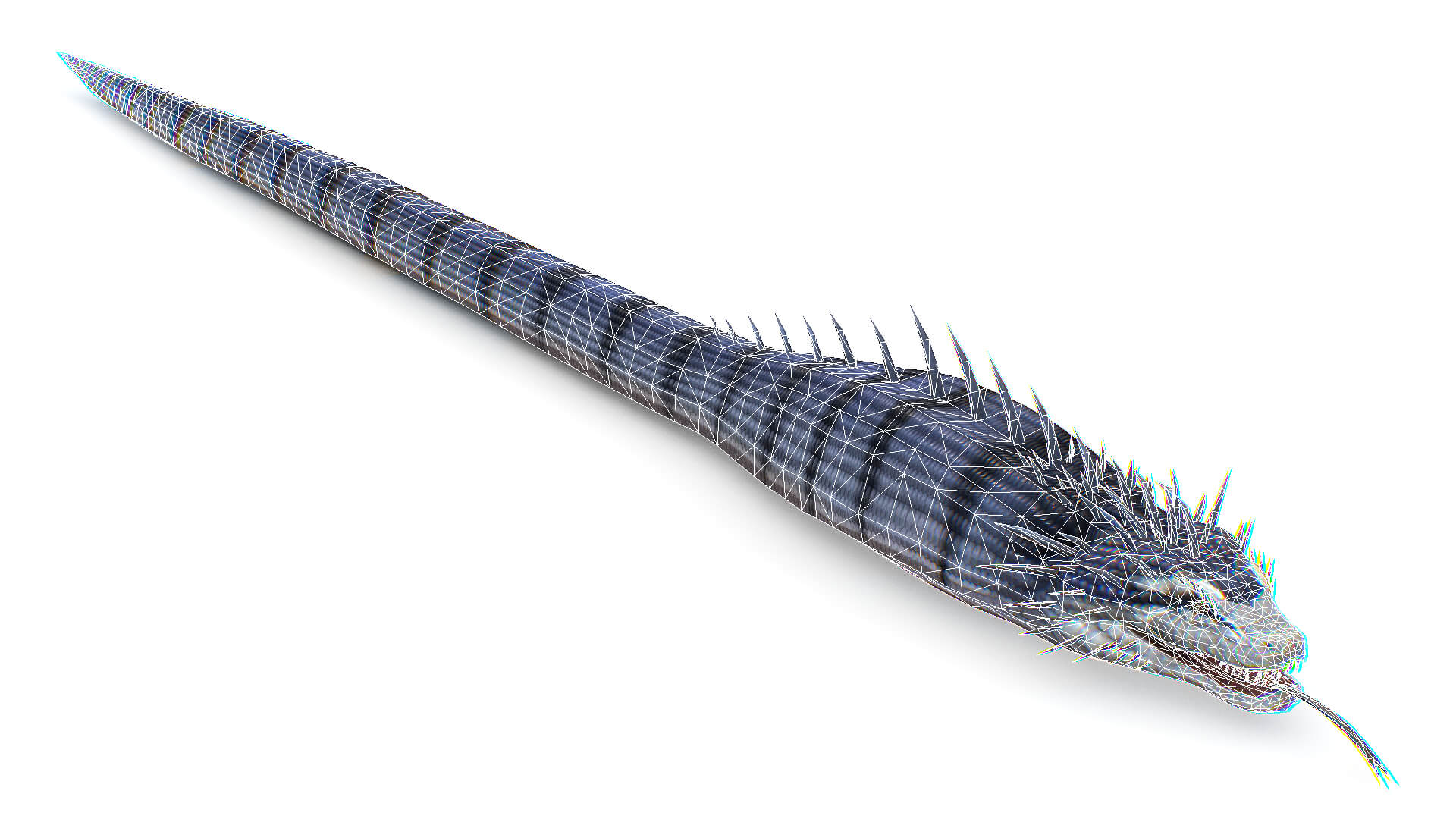 Anaconda Blue Snack Python King Cobra Monster 3D Model by LiveBook3D