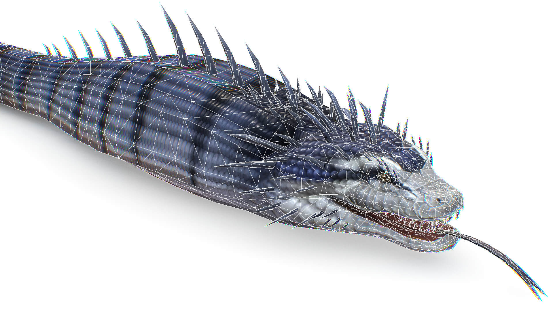 Anaconda Blue Snack Python King Cobra Monster 3D Model by LiveBook3D