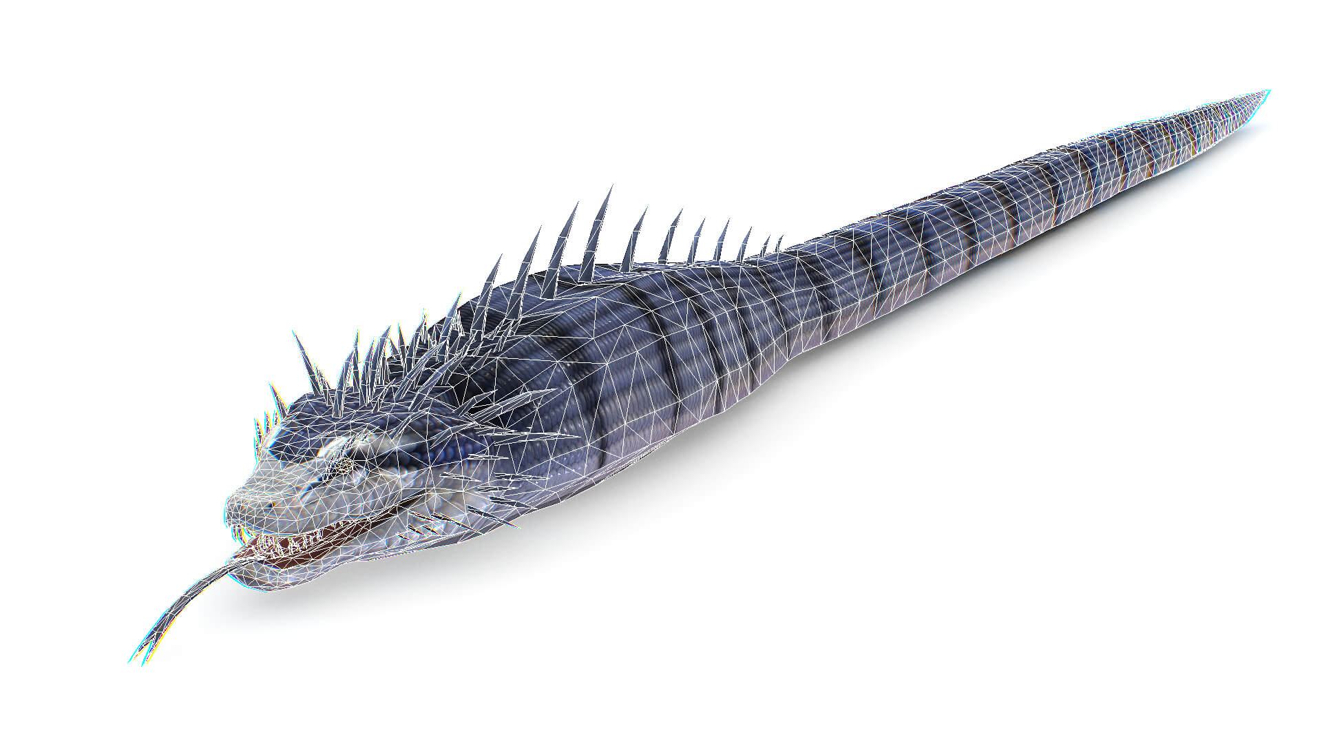 Anaconda Blue Snack Python King Cobra Monster 3D Model by LiveBook3D