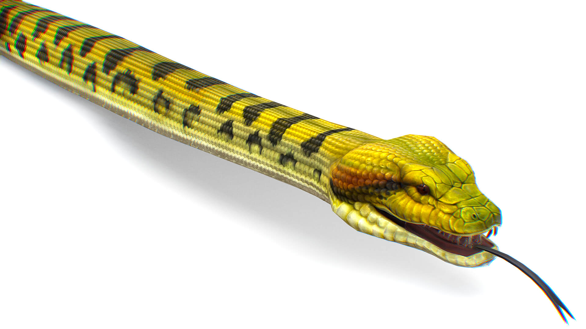 Anaconda Yellow Snake Python King Cobra Monster - 3D Model by LiveBook3D