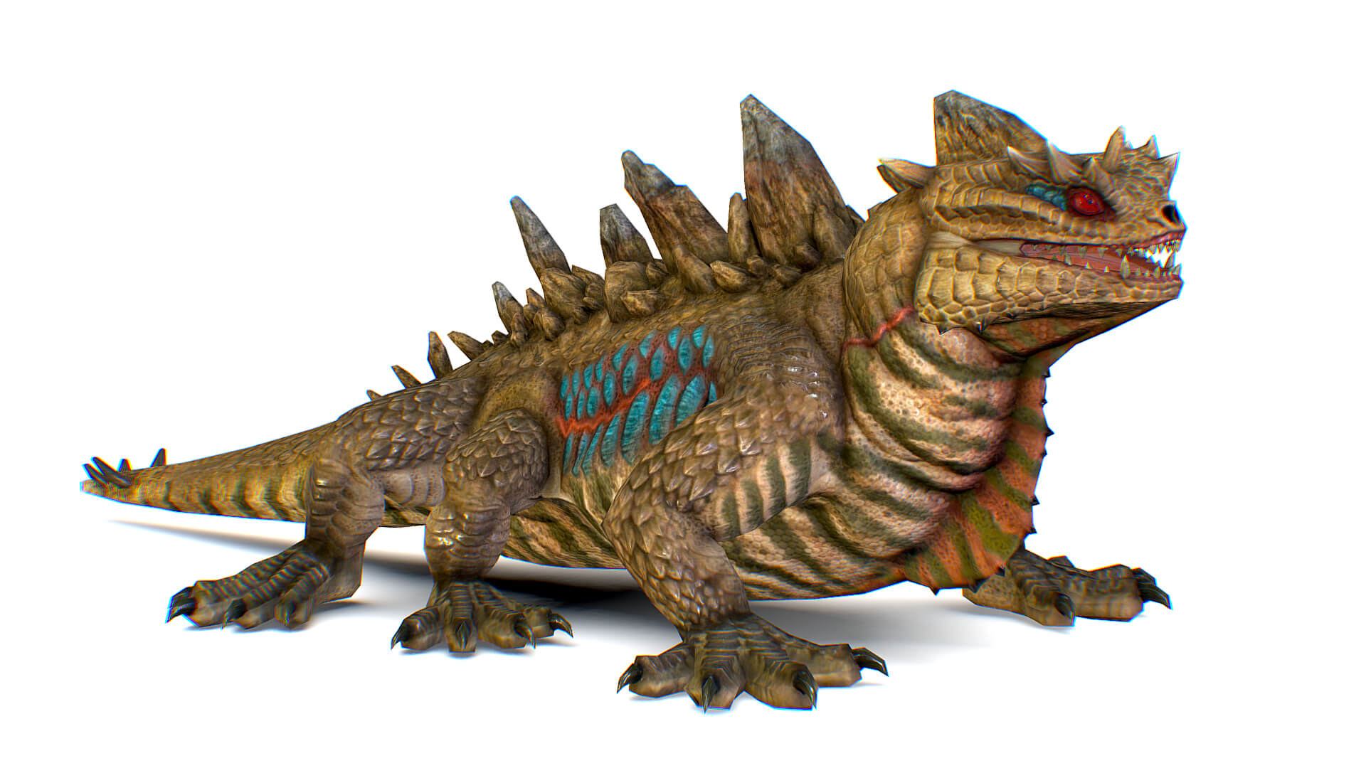 Basilisk Lizard Monster Creature Animal Reptile - 3D Model by LiveBook3D