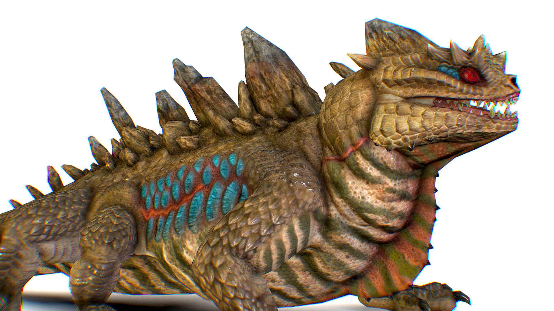 Basilisk Lizard Monster Creature Animal Reptile - 3D Model by LiveBook3D