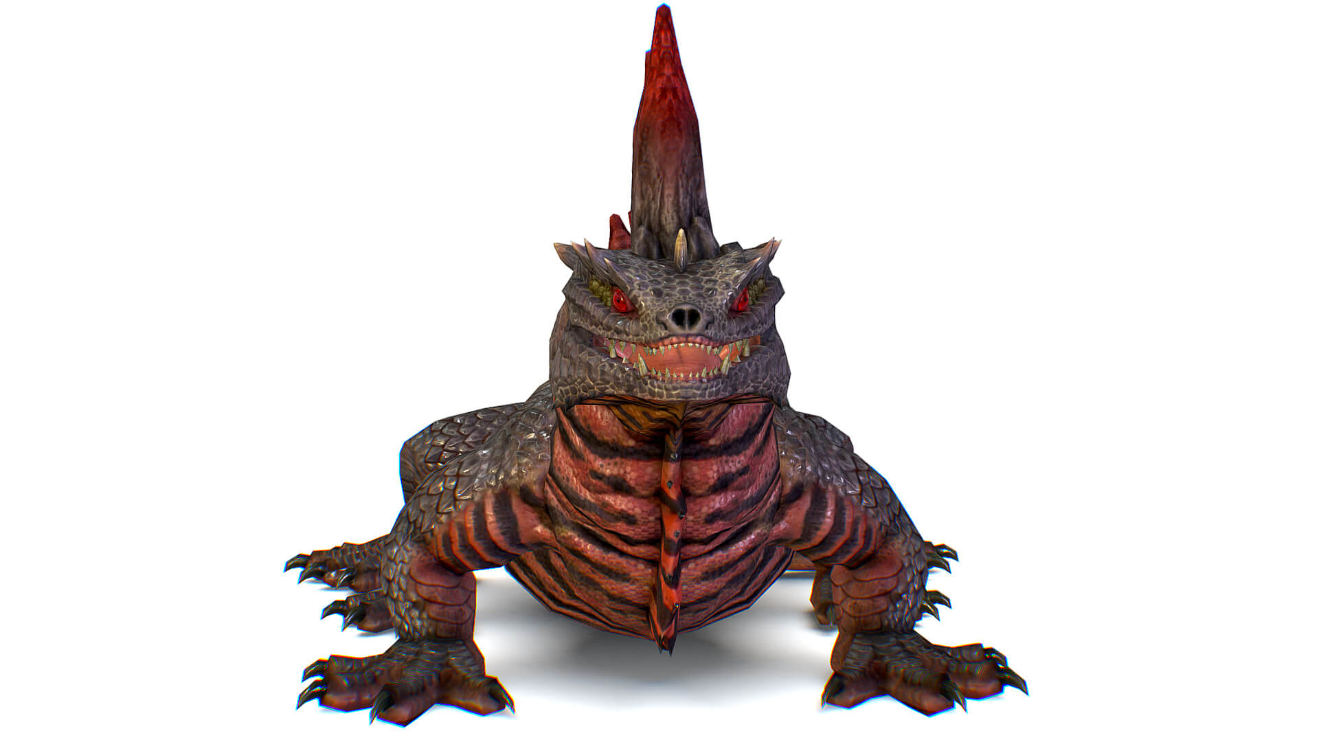 Basilisk Red Fire Lizard Monster Creature Animal Reptile - 3D Model by ...