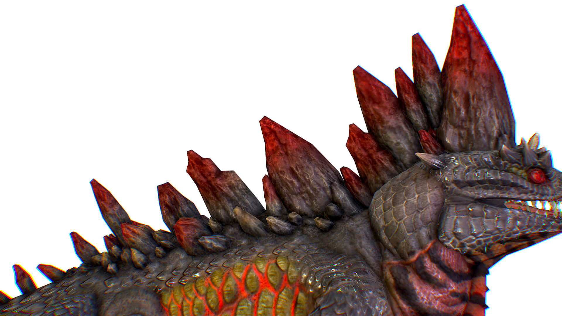 Basilisk Red Fire Lizard Monster Creature Animal Reptile - 3D Model by ...