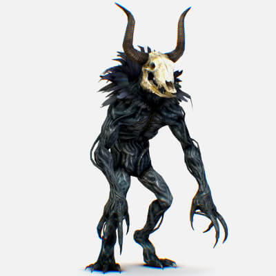 Black Mummy Demon Silvan Devil Fiend Spirit Mind - 3D Model by LiveBook3D