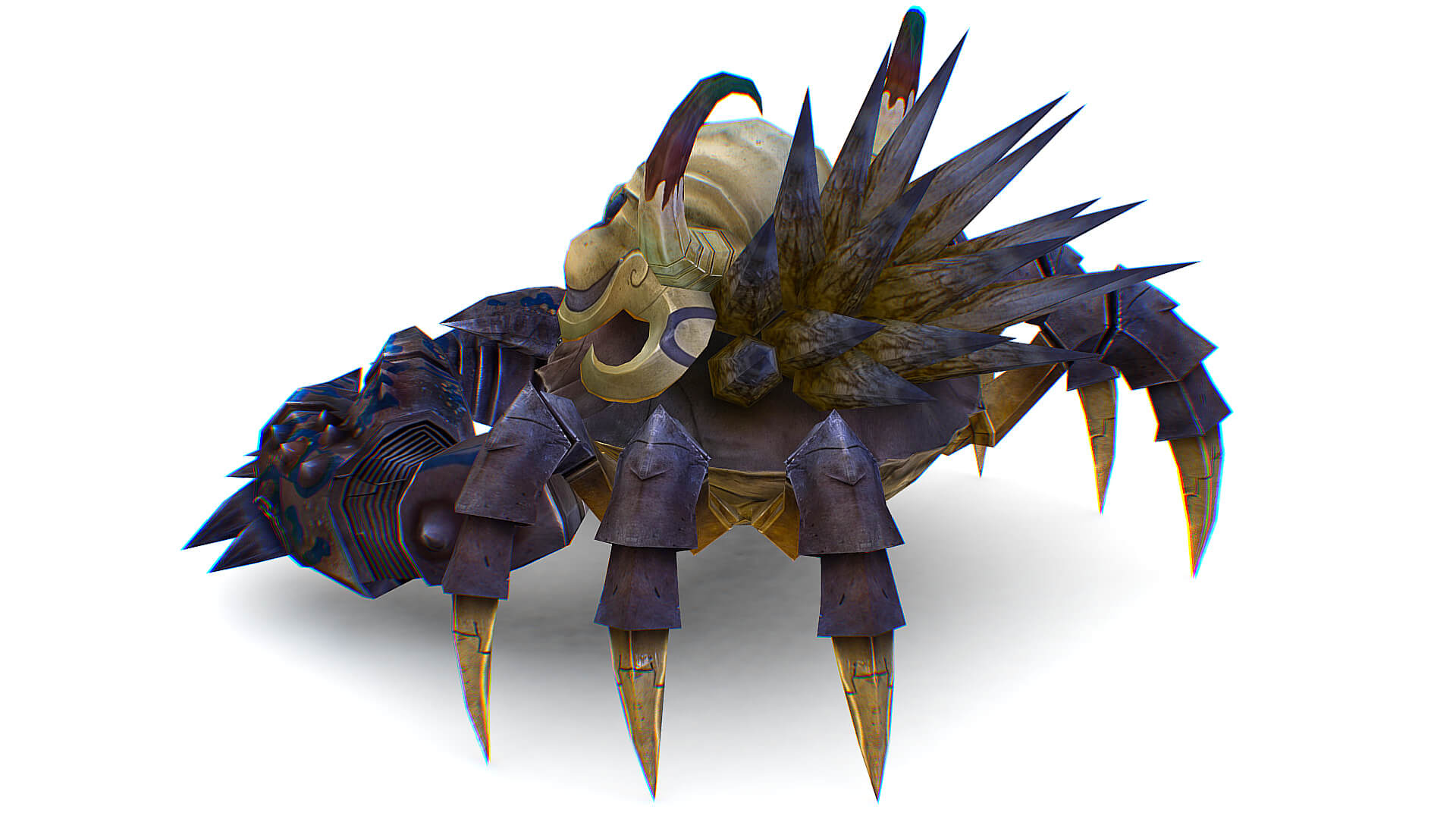 Blue Giant Crab Shell Crayfish Arthropod Sea Animal - 3D Model by ...