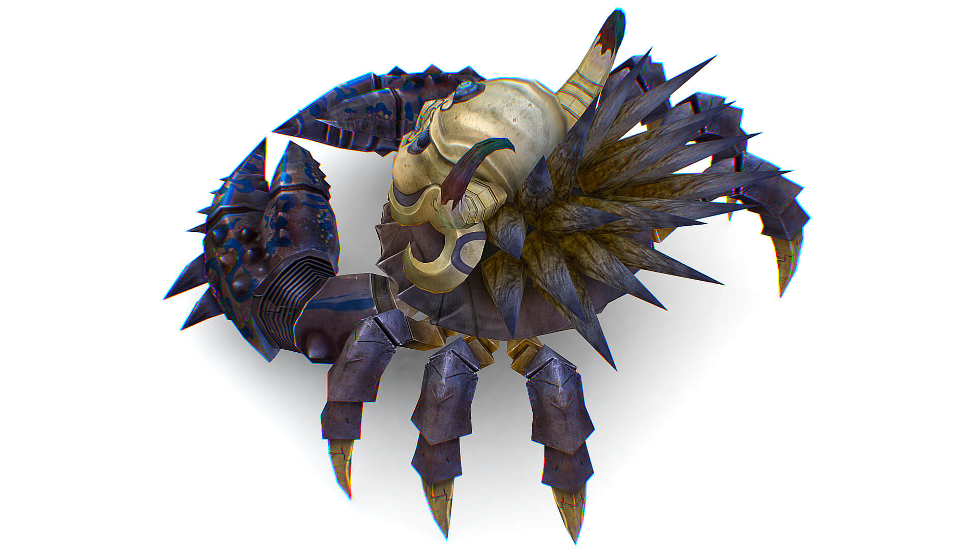 Blue Giant Crab Shell Crayfish Arthropod Sea Animal - 3D Model by ...