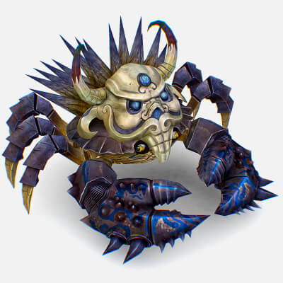 Blue Giant Crab Shell Crayfish Arthropod Sea Animal - 3D Model by ...