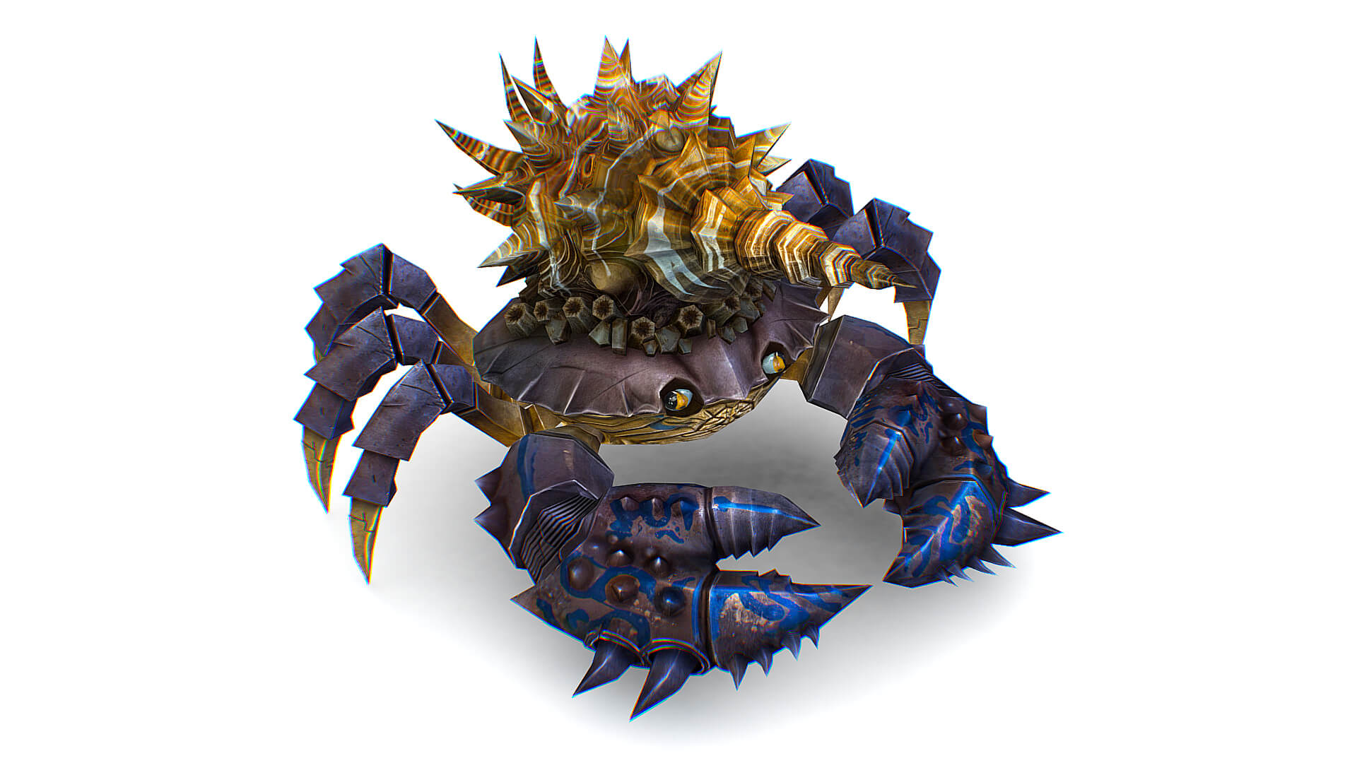 Blue Giant Crab Shell Crayfish Arthropods Sea Animal - 3D Model by ...