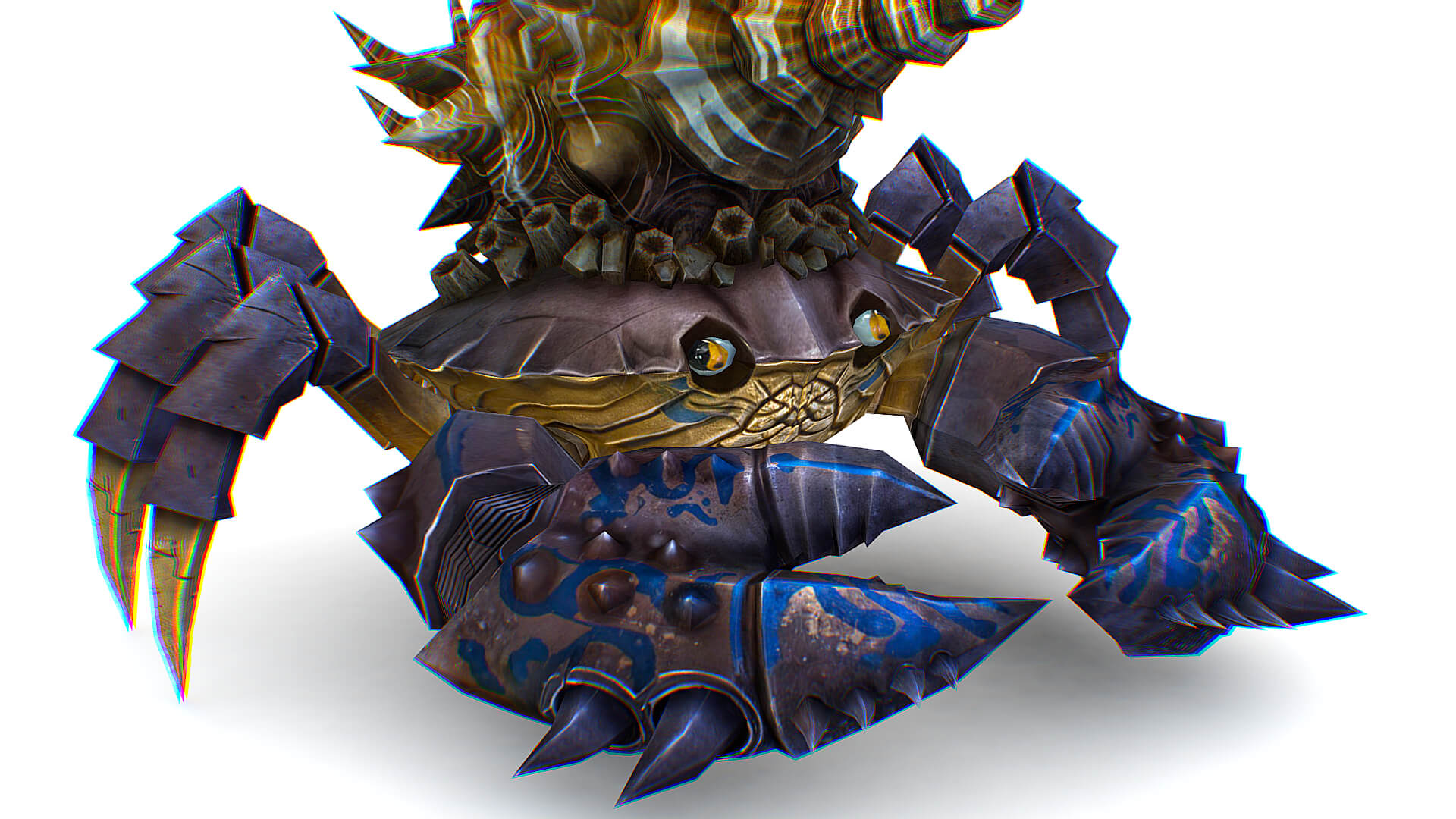 Blue Giant Crab Shell Crayfish Arthropods Sea Animal - 3D Model by ...