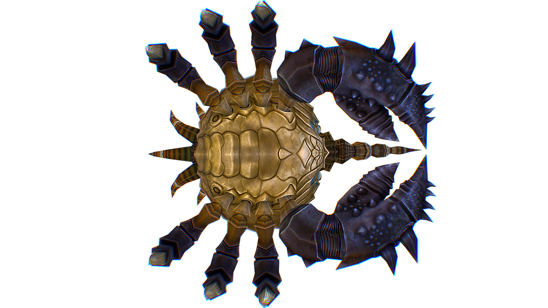 Blue Giant Crab Shell Crayfish Arthropods Sea Animal - 3D Model by ...