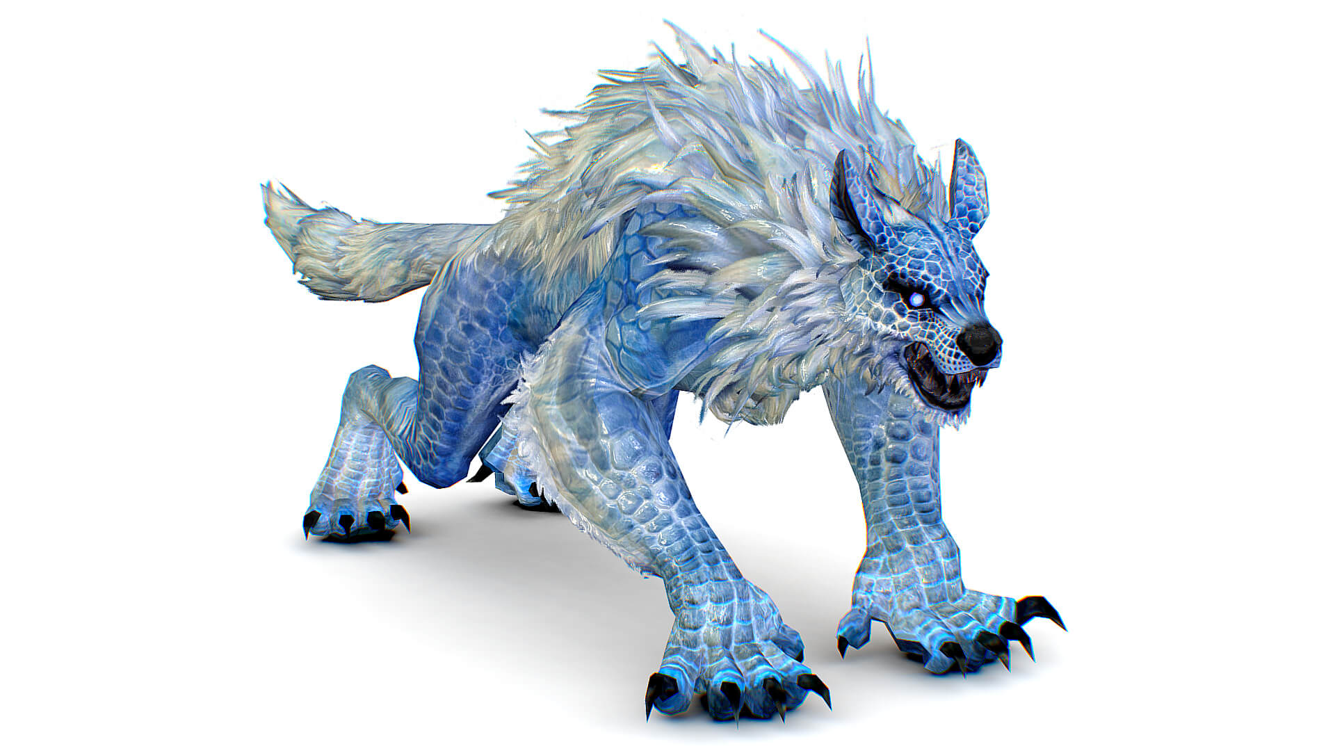 Blue Giant Werewolf Wolf Winter Animal Wolves Monster - 3D Model by ...