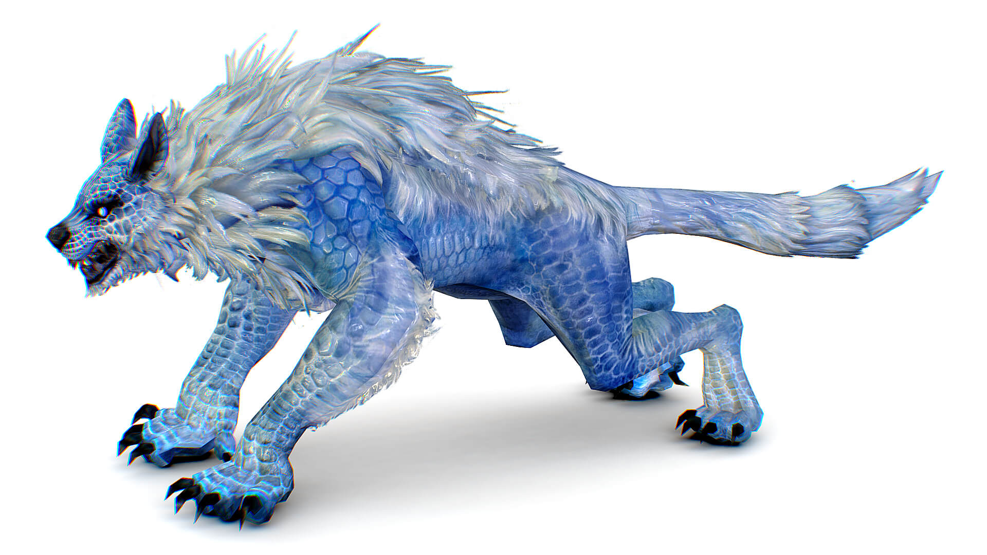 Blue Giant Werewolf Wolf Winter Animal Wolves Monster - 3D Model by ...