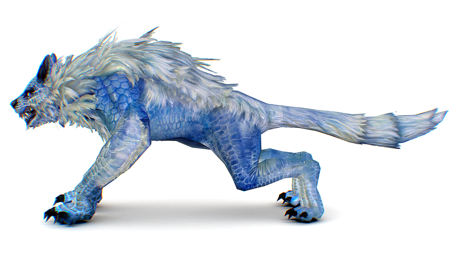 Blue Giant Werewolf Wolf Winter Animal Wolves Monster - 3D Model by ...