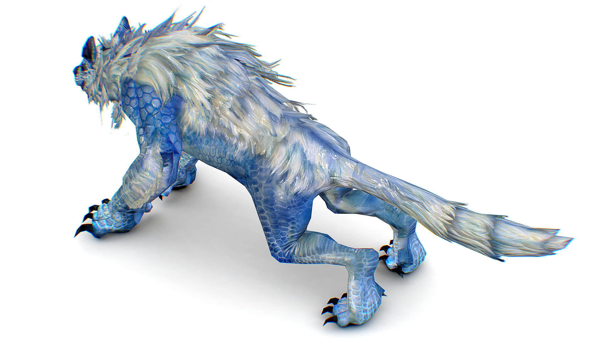 Blue Giant Werewolf Wolf Winter Animal Wolves Monster - 3D Model by ...