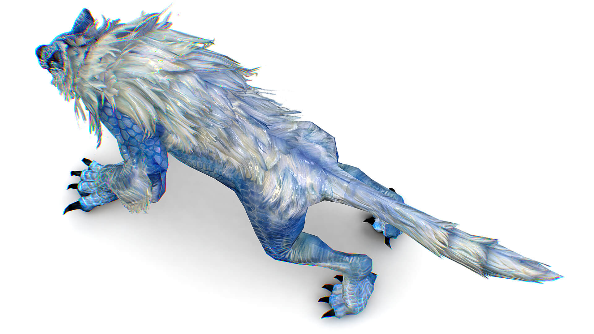Blue Giant Werewolf Wolf Winter Animal Wolves Monster - 3D Model by ...