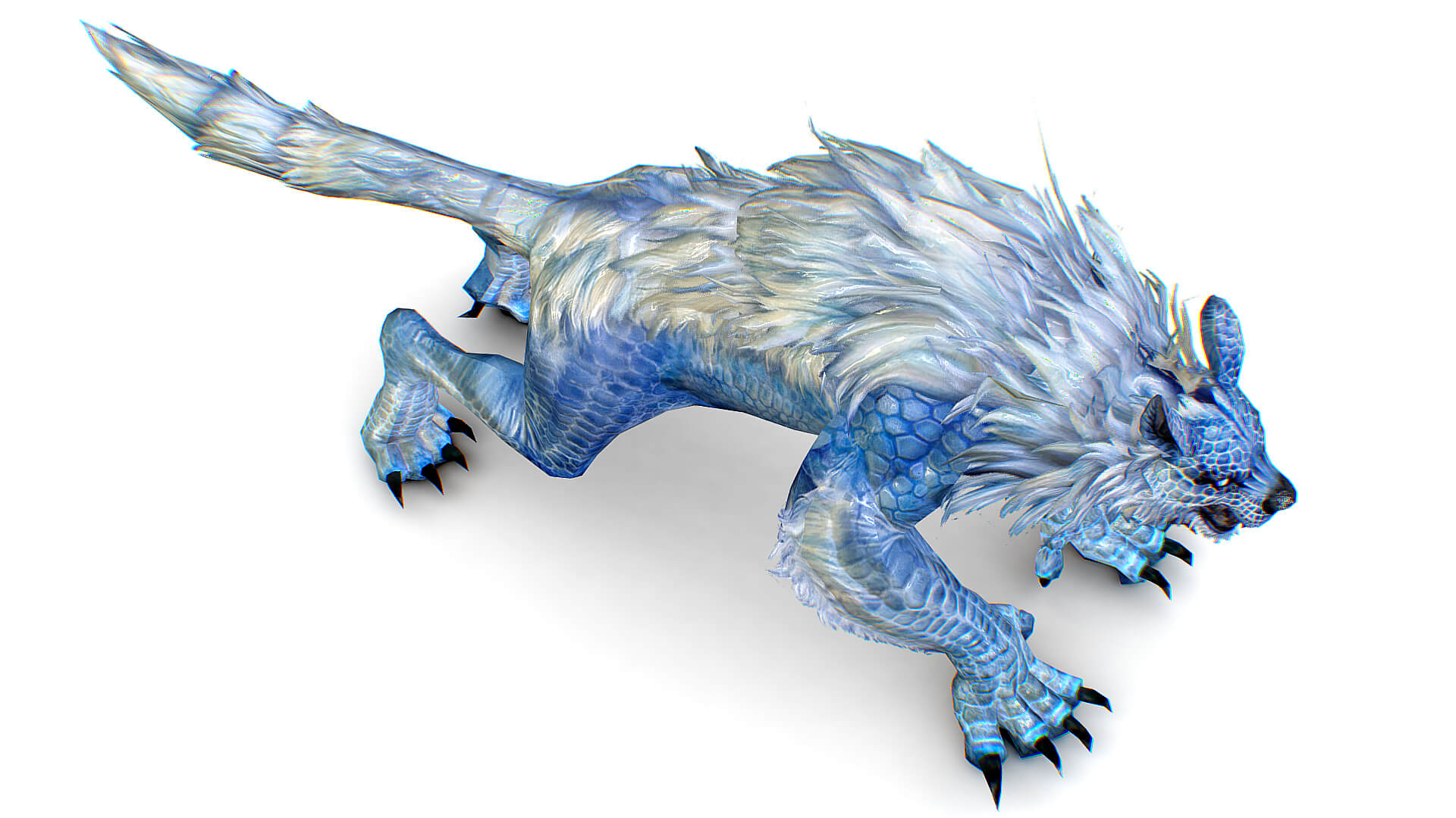 Blue Giant Werewolf Wolf Winter Animal Wolves Monster - 3D Model by ...