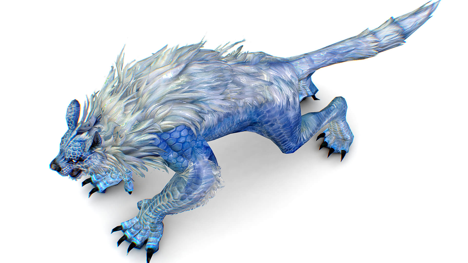 Blue Giant Werewolf Wolf Winter Animal Wolves Monster - 3D Model by ...