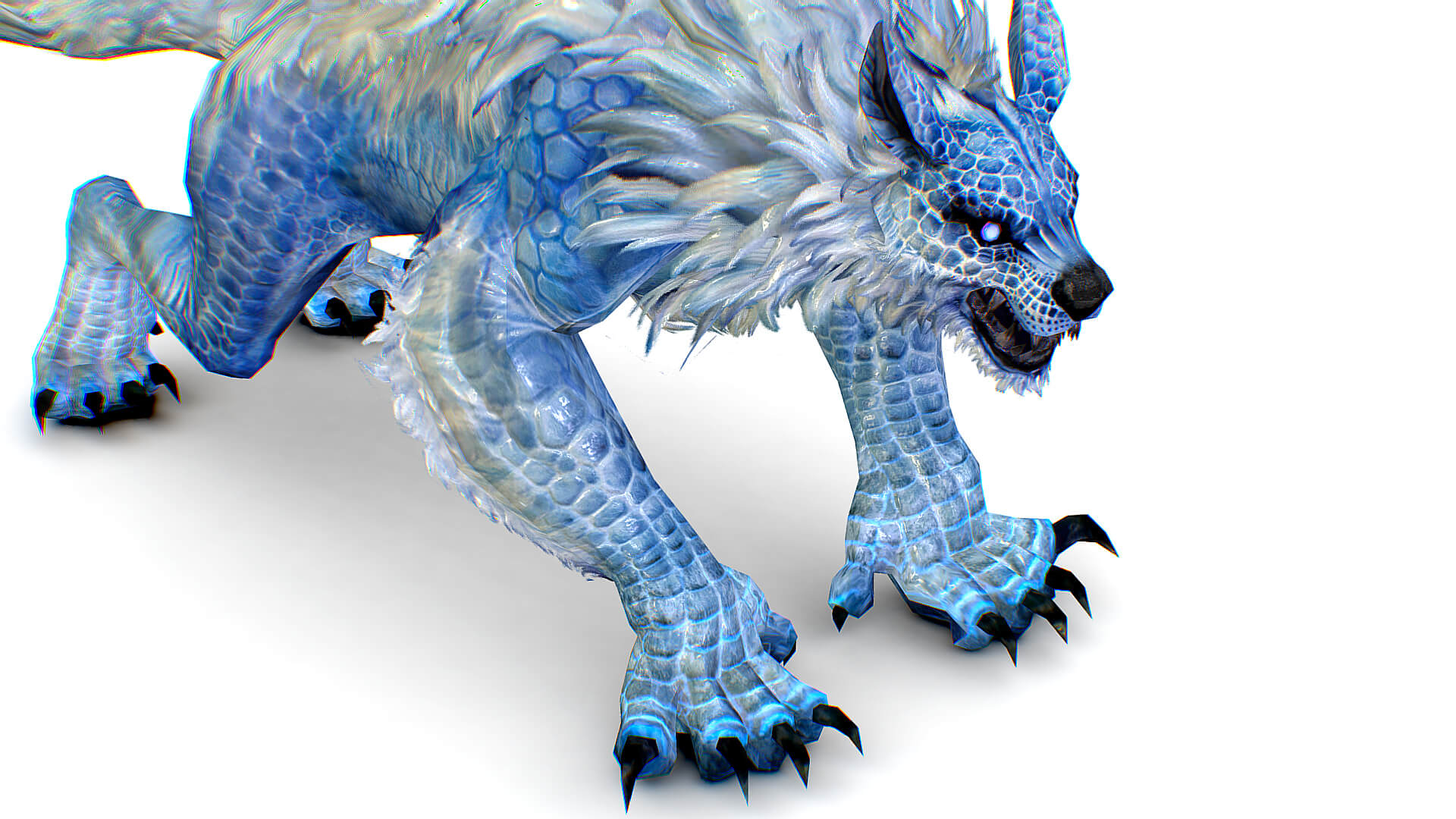 Blue Giant Werewolf Wolf Winter Animal Wolves Monster - 3D Model by ...