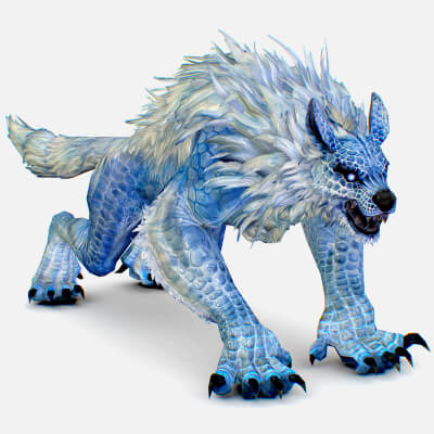 Blue Giant Werewolf Wolf Winter Animal Wolves Monster - 3D Model by ...
