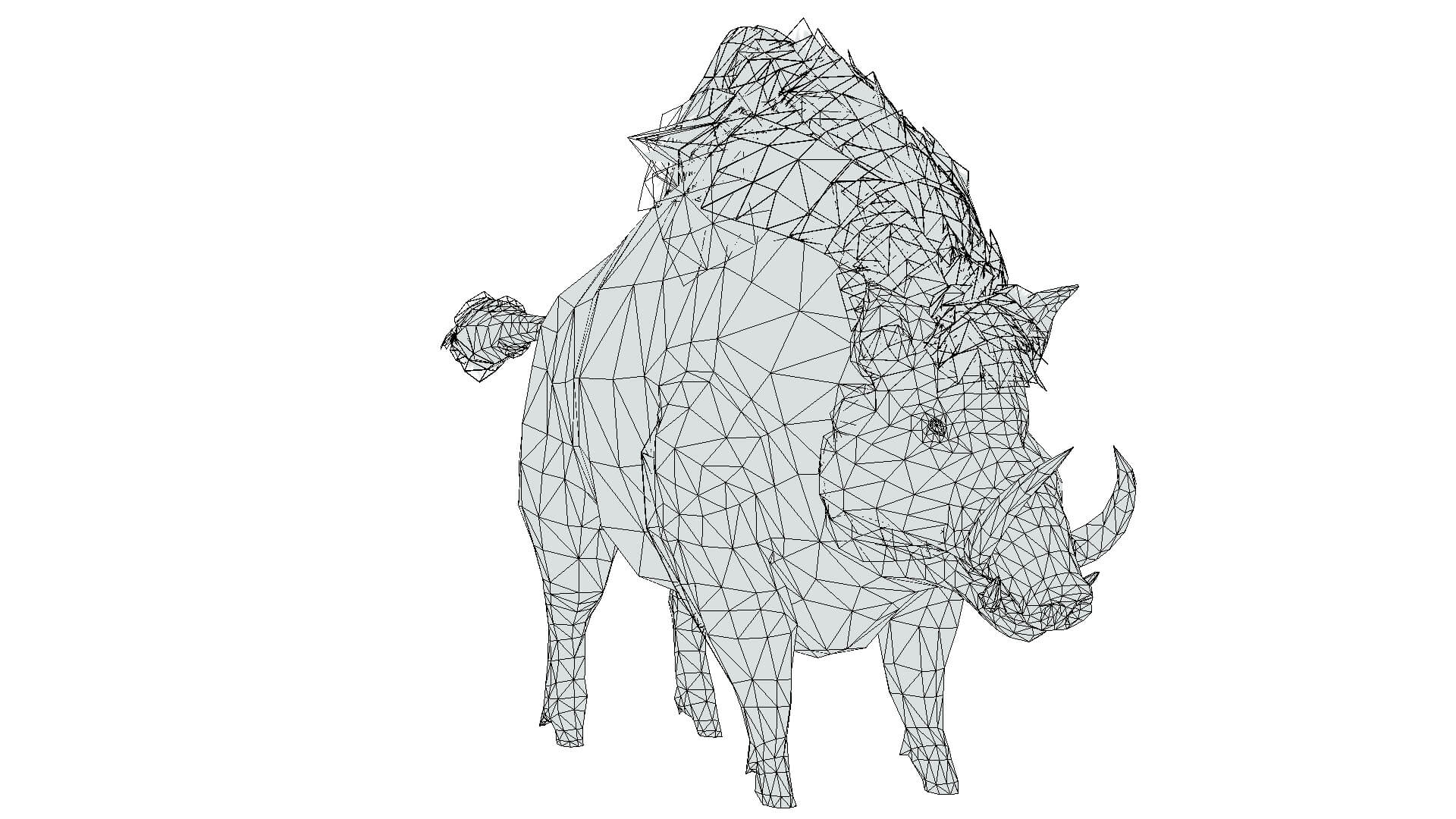 Boar Wild Pig Yellow Animal Bushpig Mammal - 3D Model by LiveBook3D