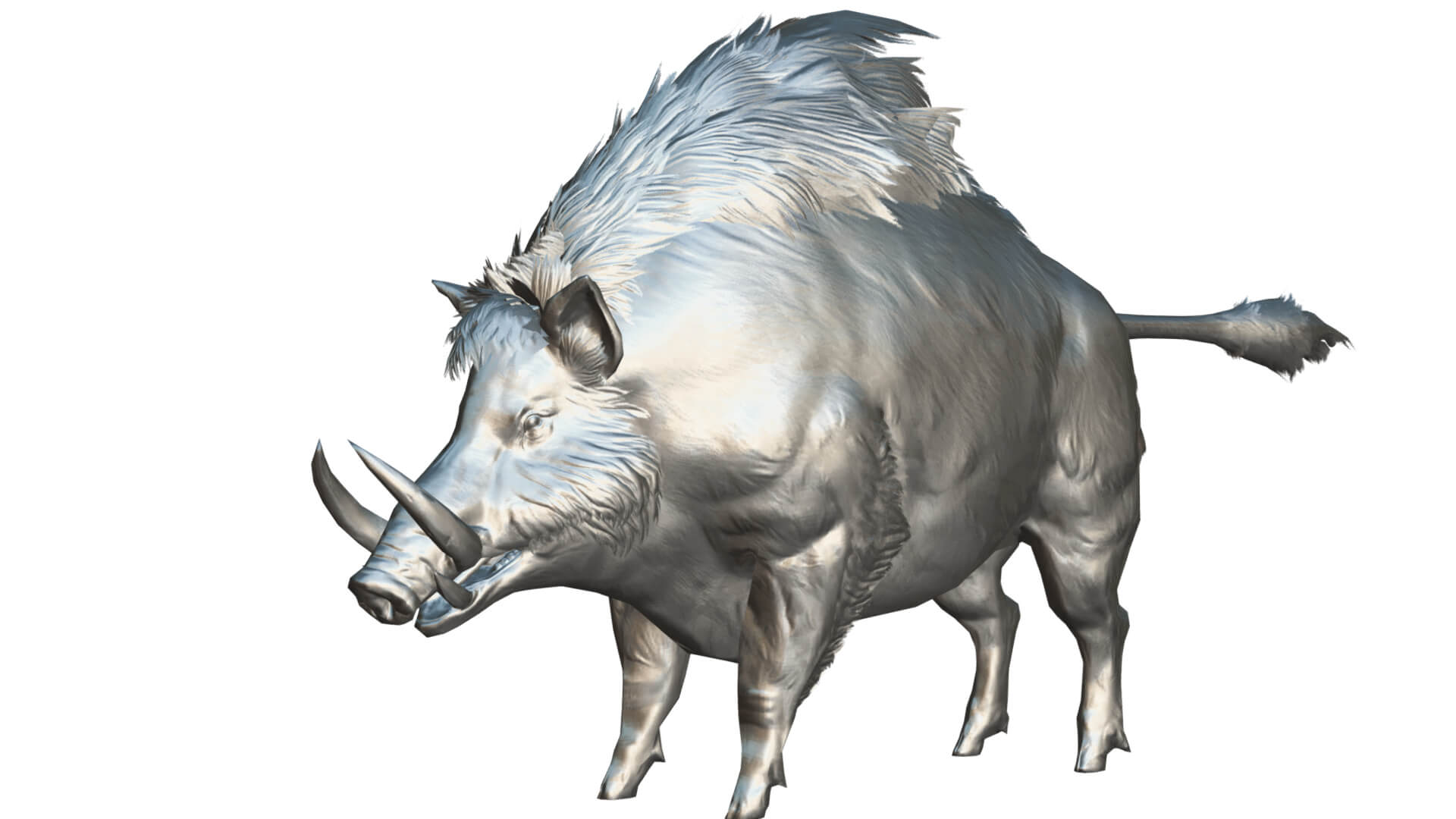 Boar Wild Pig Yellow Animal Bushpig Mammal - 3D Model by LiveBook3D