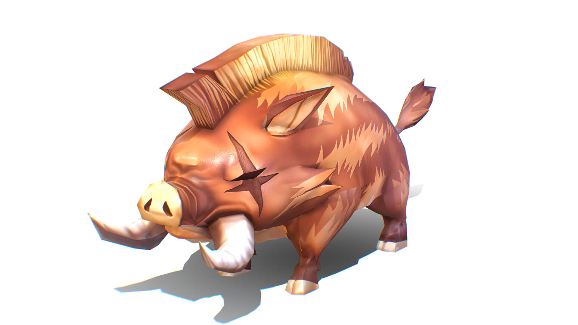Boar Wild Pig Animal Bushpig Mammal Cartoon Style - 3D Model by LiveBook3D