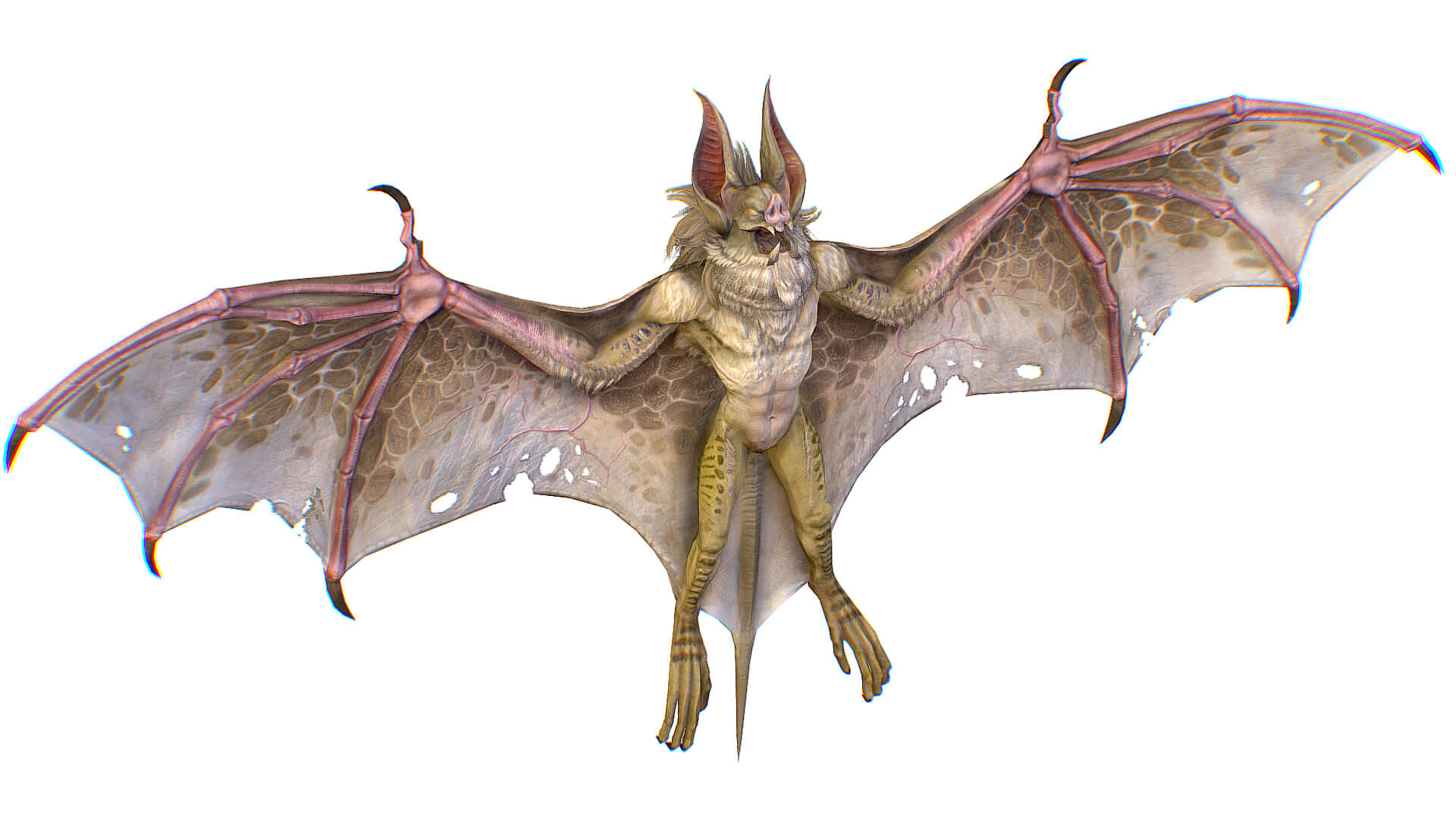 Brown Bat Vampire Mouse Monster - 3D Model by LiveBook3D