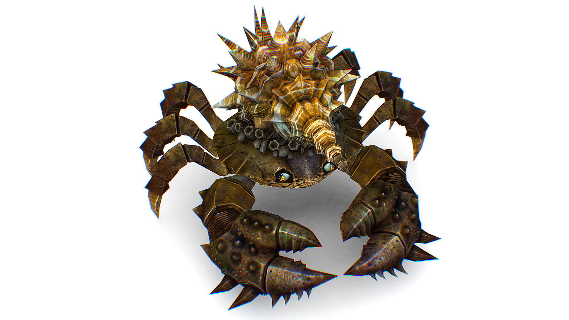 Brown Giant Crab Shell Crayfish Arthropods Sea Animal - 3D Model by ...