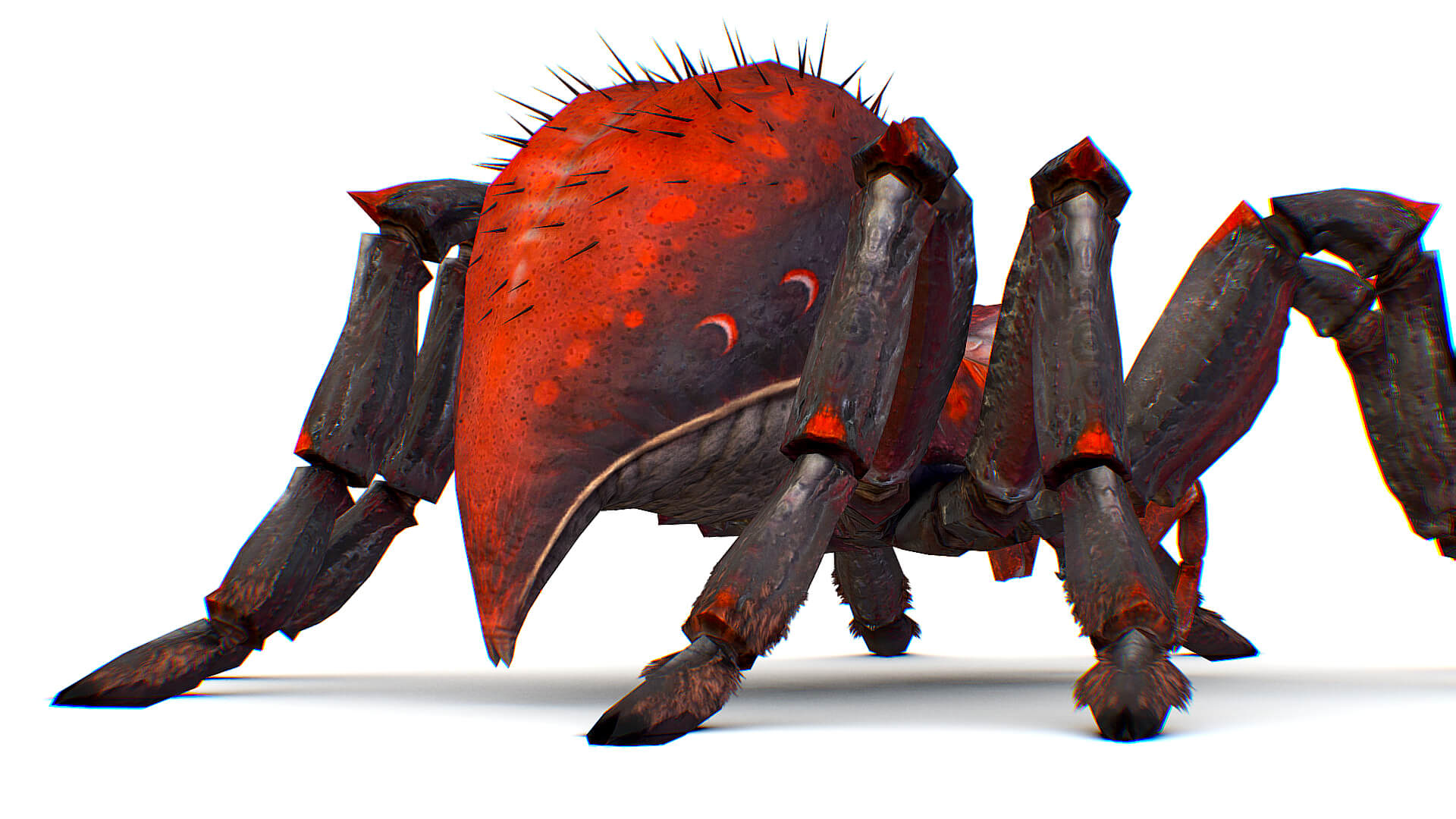 Fantasy Red Spider Monster Creature Giant Arachnid - 3D Model by LiveBook3D